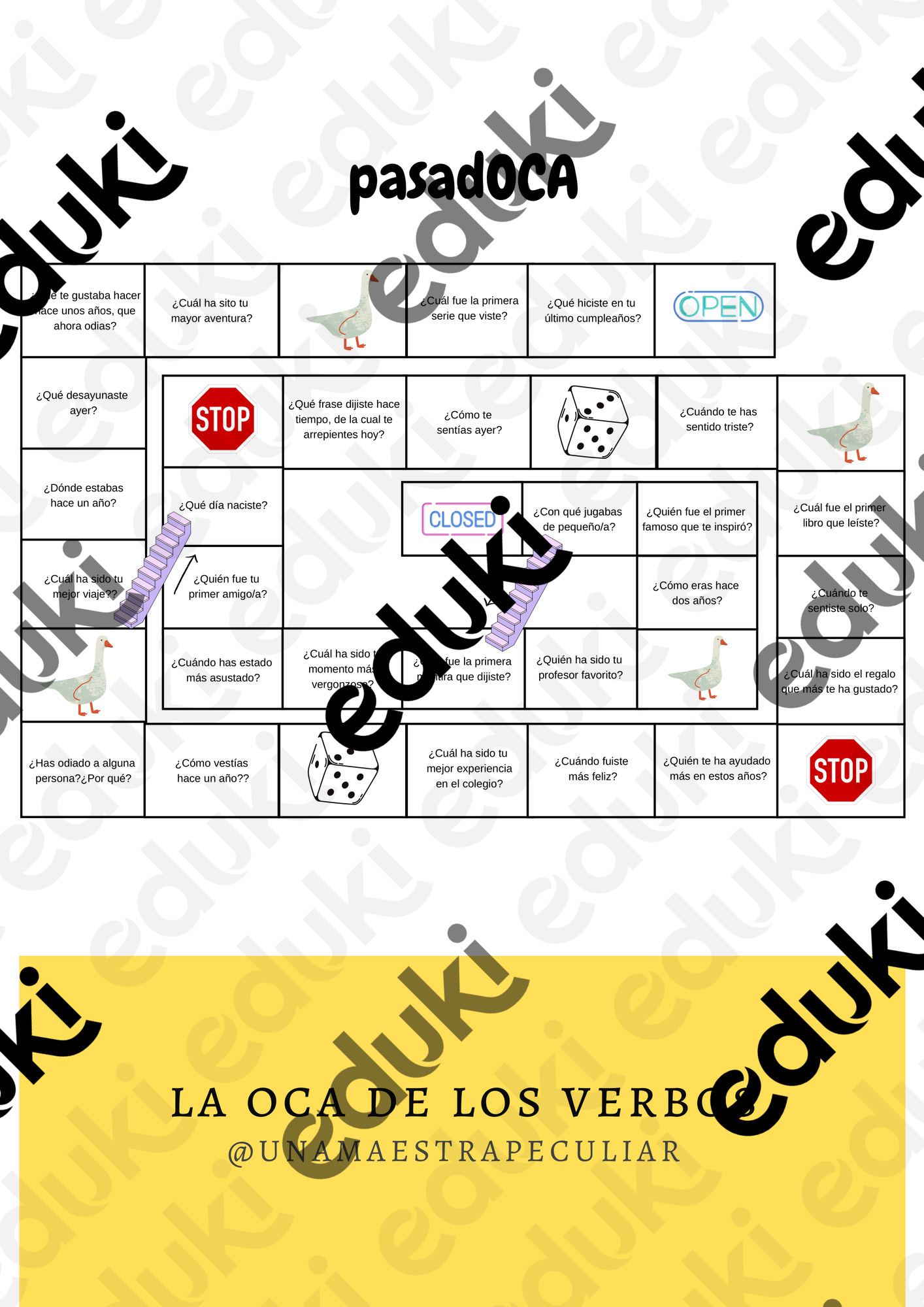 La oca de los verbos - material didáctico de las asignaturas Lengua y ...