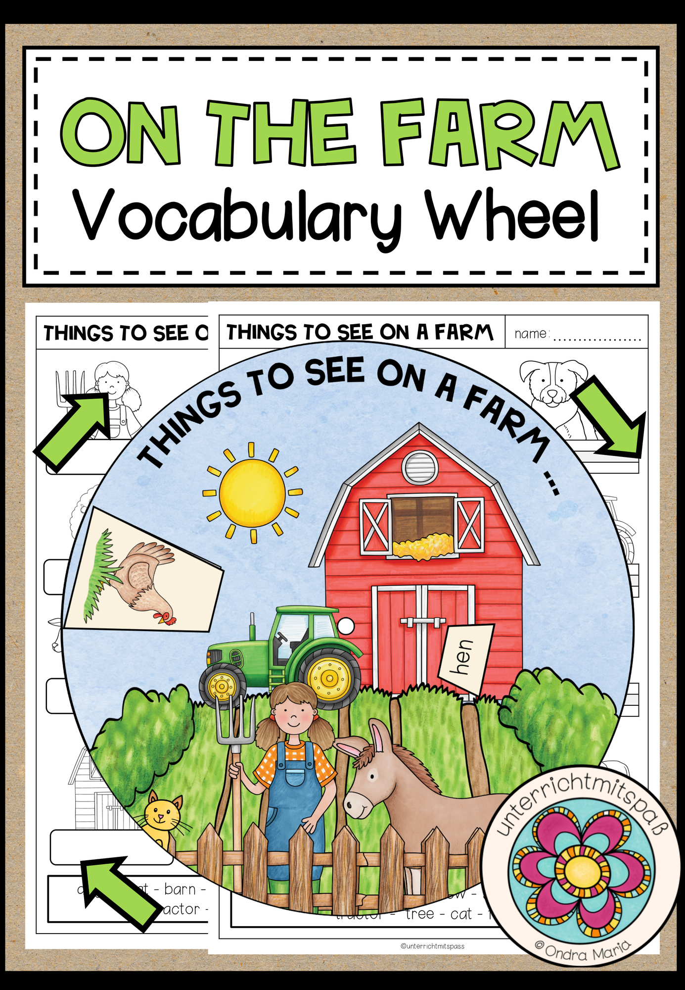 ON THE FARM - Vocabulary Wheel – Unterrichtsmaterial im Fach Englisch