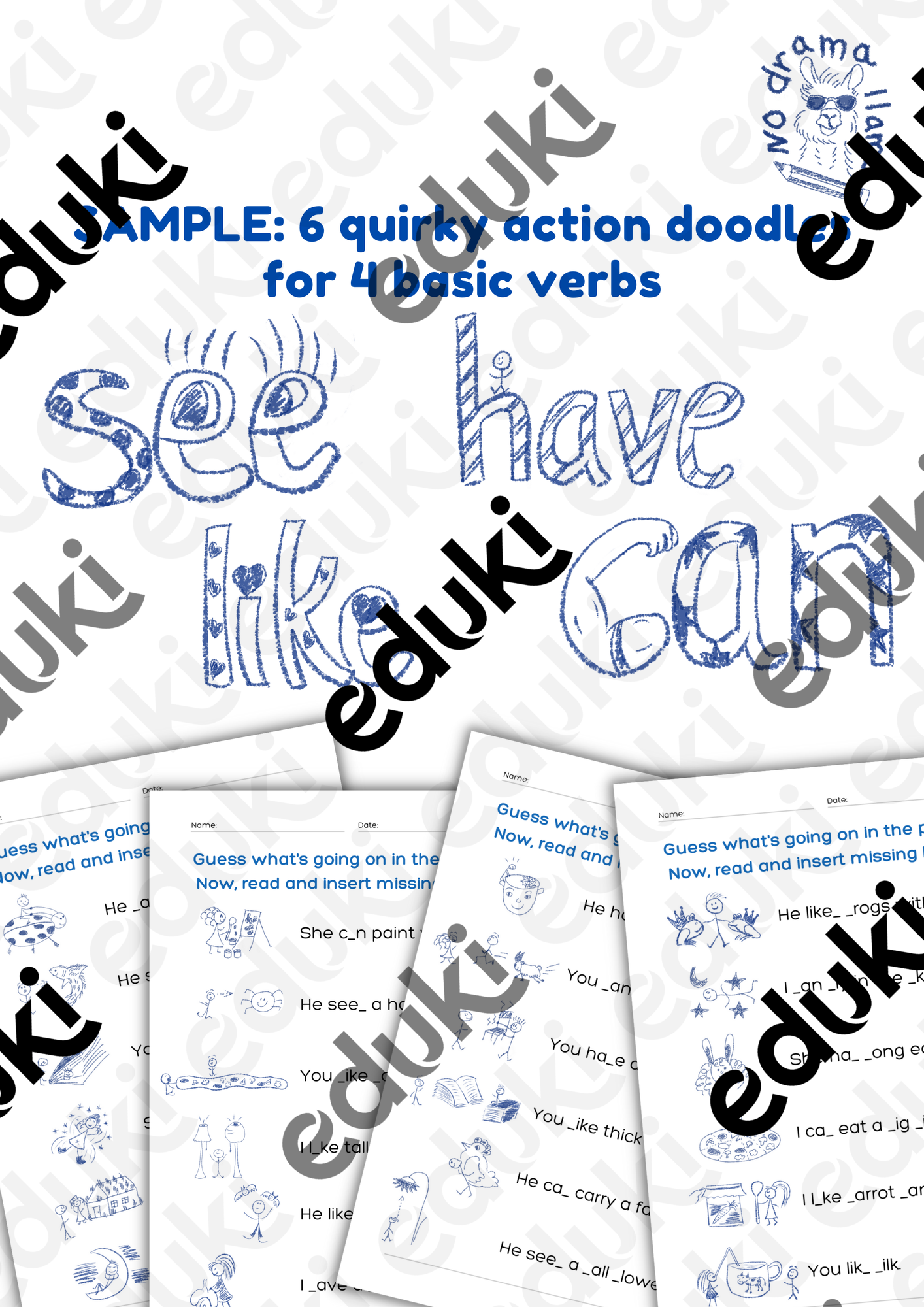 Doodle Action Words - Sample - material de la siguiente asignatura ...