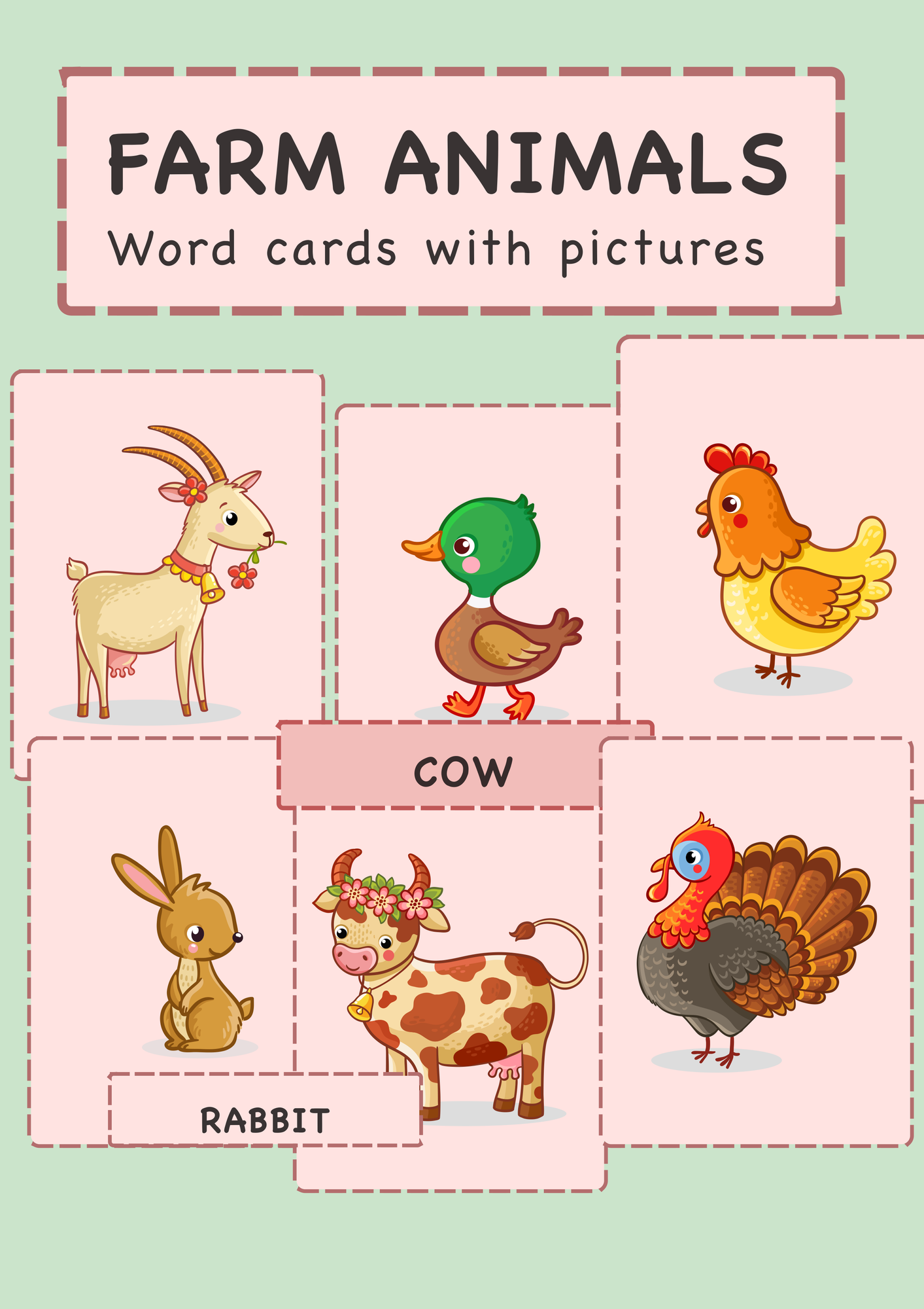 Farm Picture-Word Cards / Tarjetas de palabras con imágenes de la ...