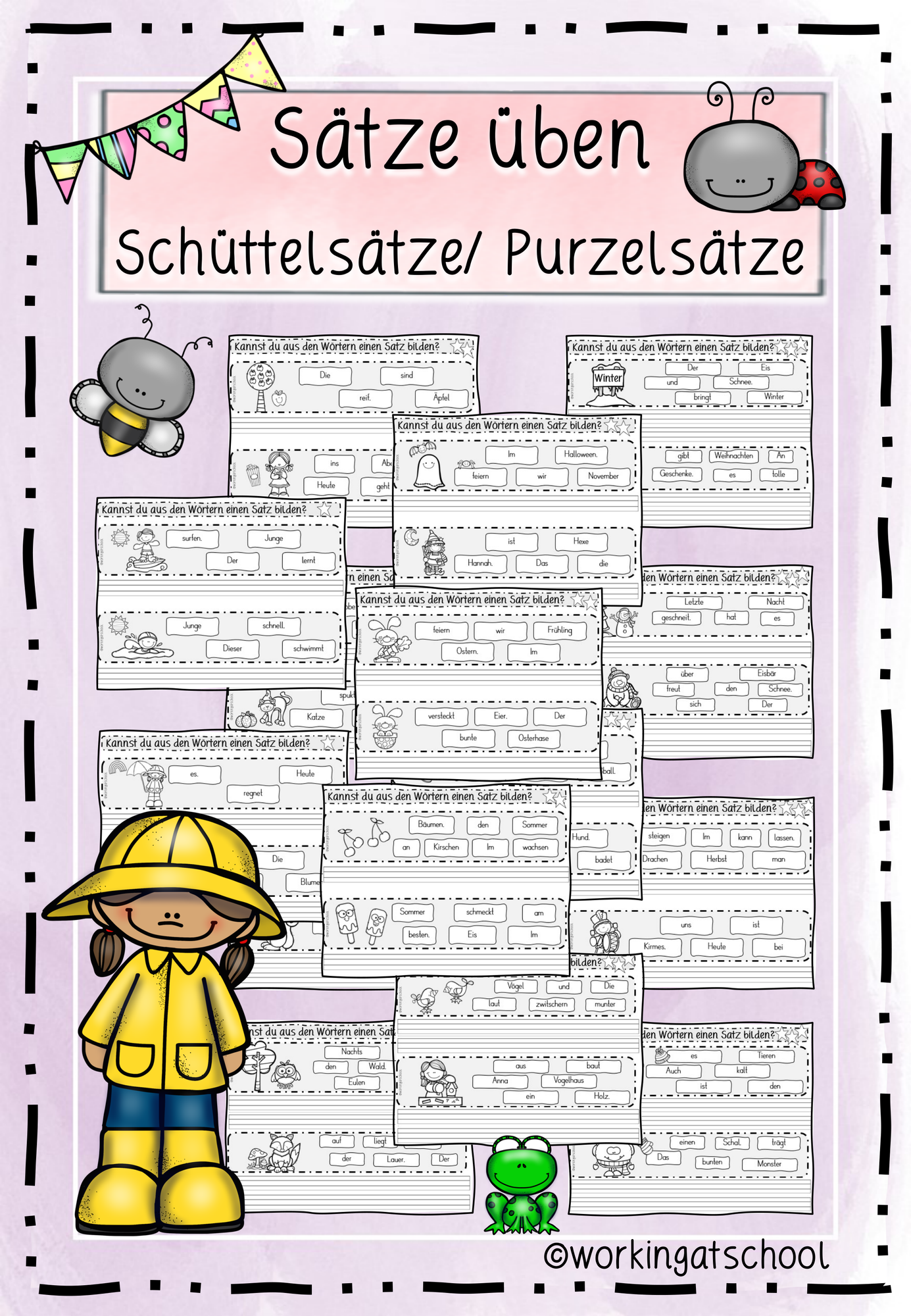 Mini-Heft Sätze schreiben (Schüttelsätze/ Purzelsätze ...