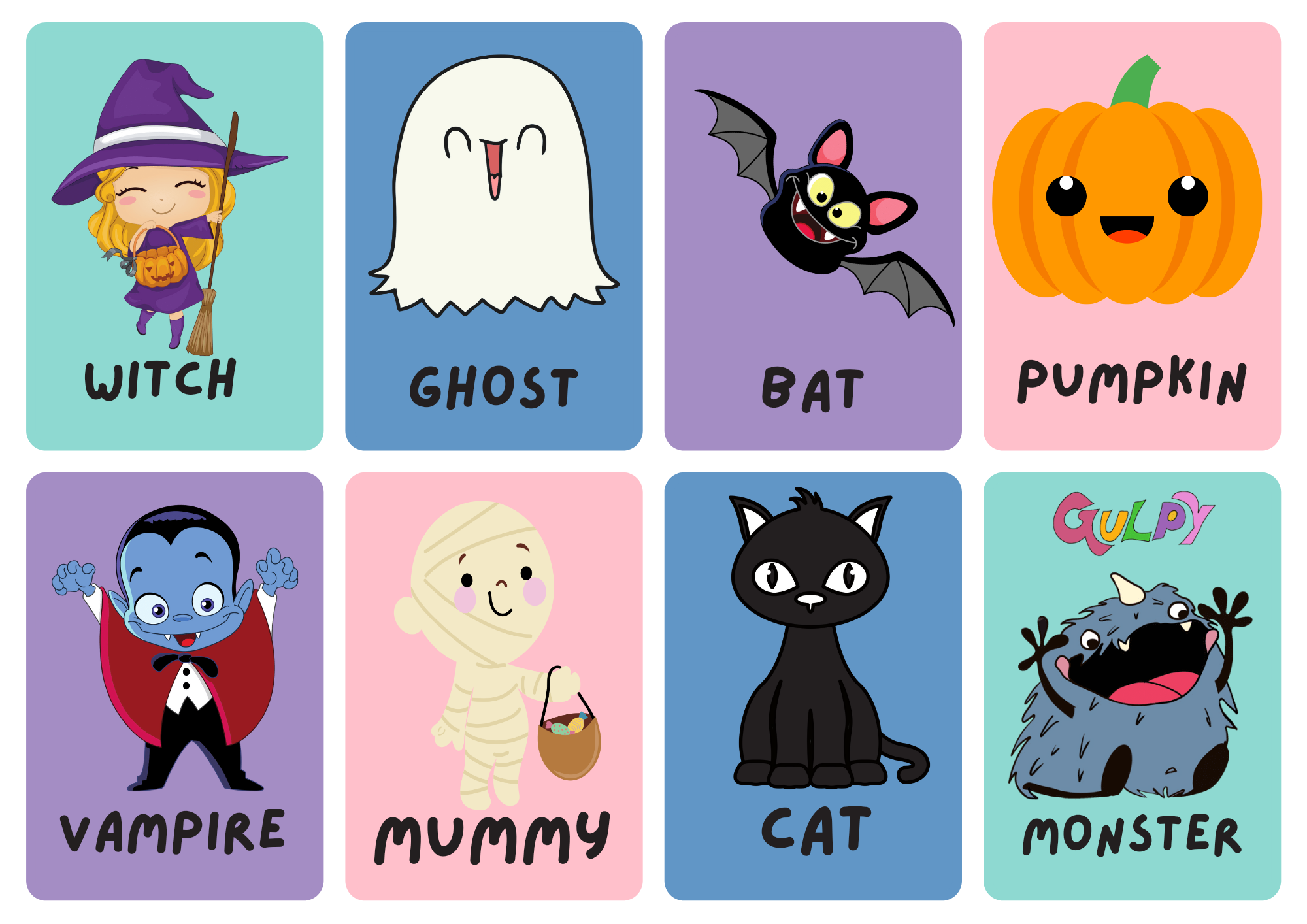 Halloween flashcards - material de la siguiente asignatura Inglés / English