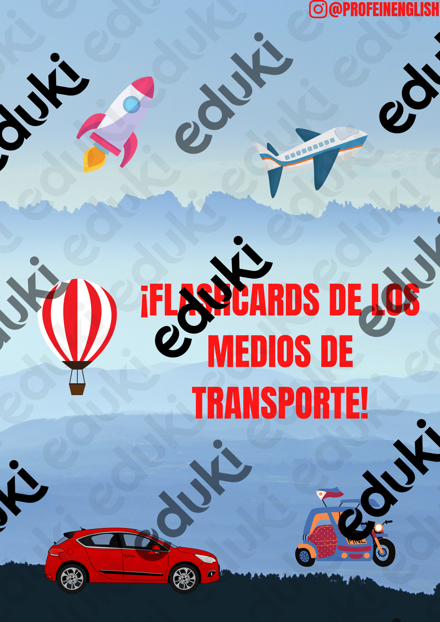 ¡Flashcards de los transporte en Español! - material de la siguiente ...