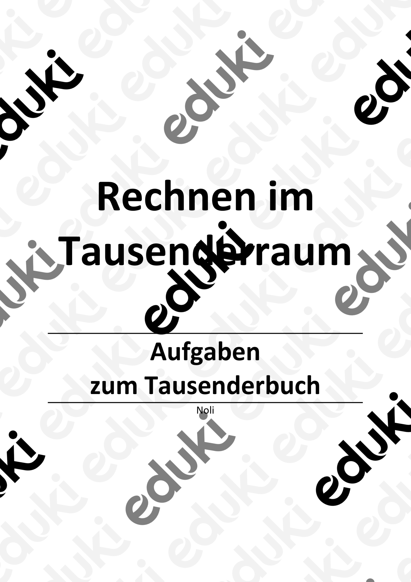 Rechnen im Tausenderraum_Aufgaben zum Tausenderbuch ...