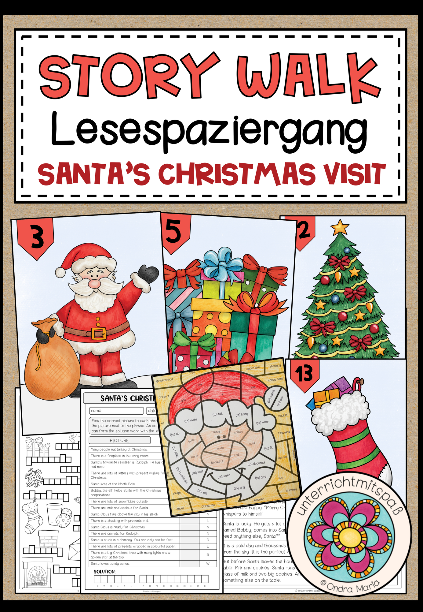 Santa's Christmas Visit - STORY WALK (Lesespaziergang) 6-fach ...