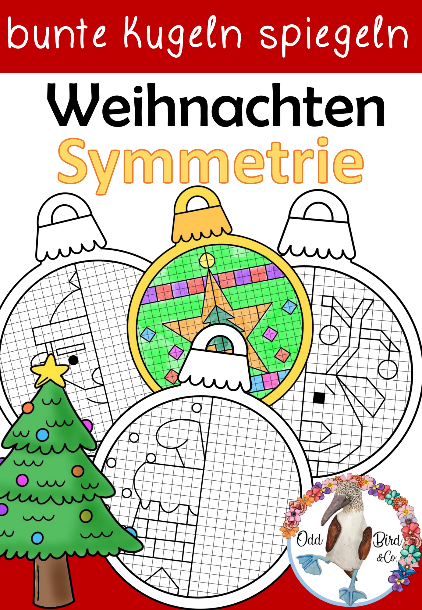 Weihnachten Spiegelsymmetrie - Spiegeln an einer Symmetrieachse ...