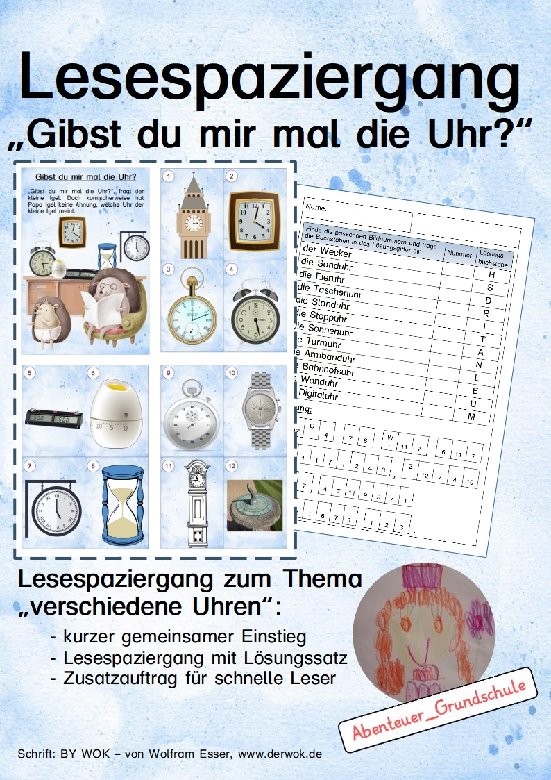 Lesespaziergang / Story Walk: Verschiedene Arten von Uhren - material ...