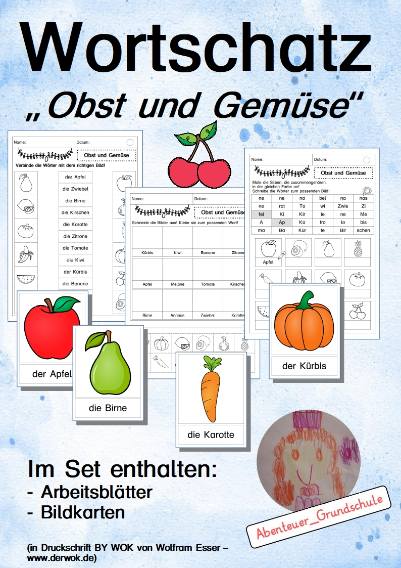 Wortschatz: Obst und Gemüse - Arbeitsblätter und Bildkarten - material ...