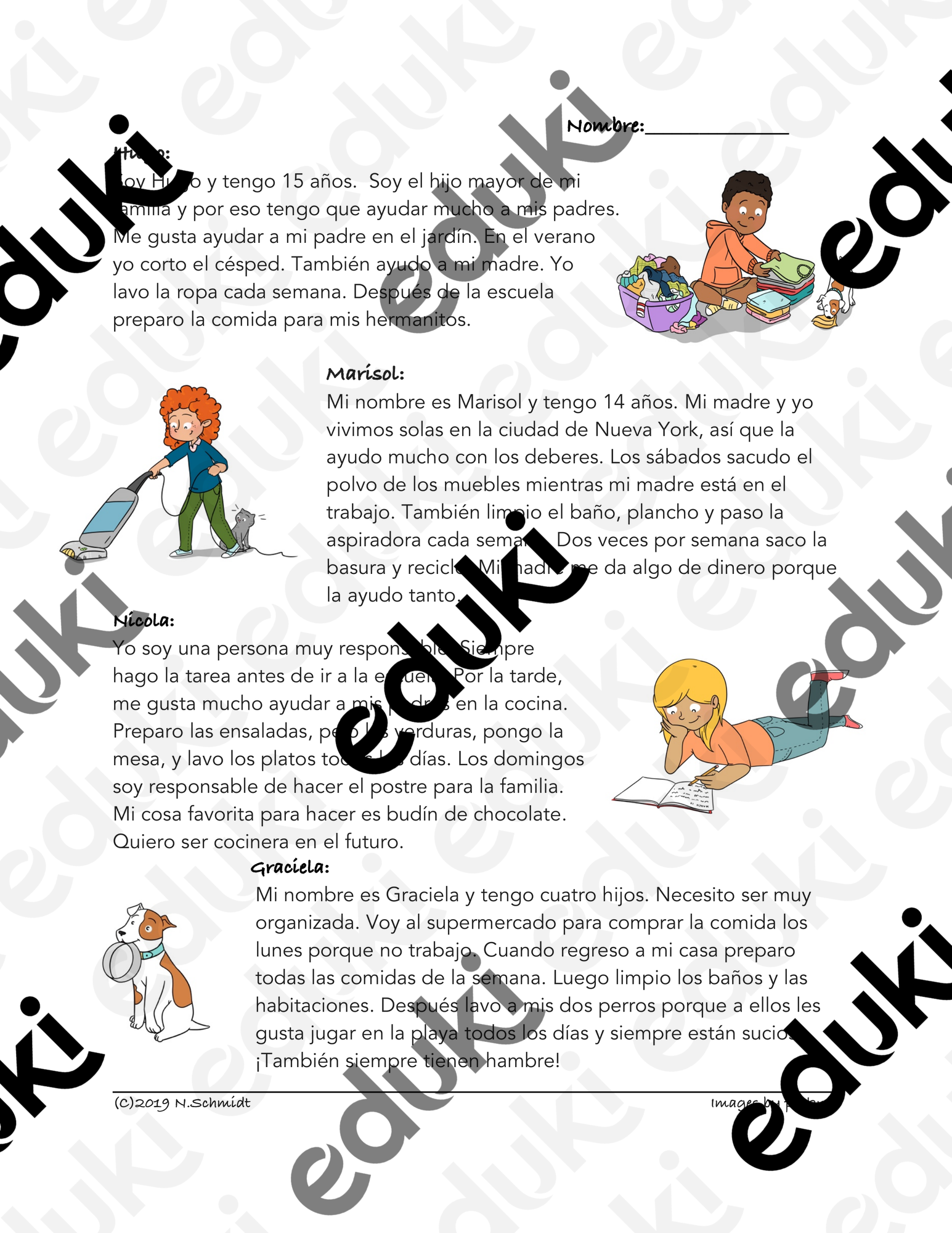 Deberes /Quehaceres Lectura: Hausarbeit Spanische Lesung ...