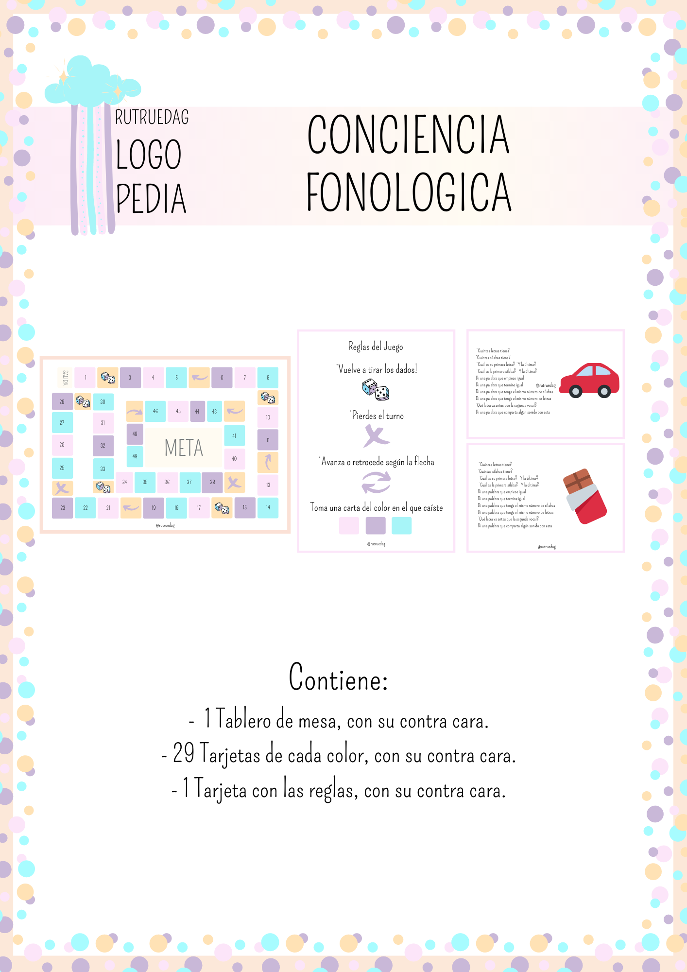 Tablero de Conciencia Fonológica - material de la siguiente asignatura ...