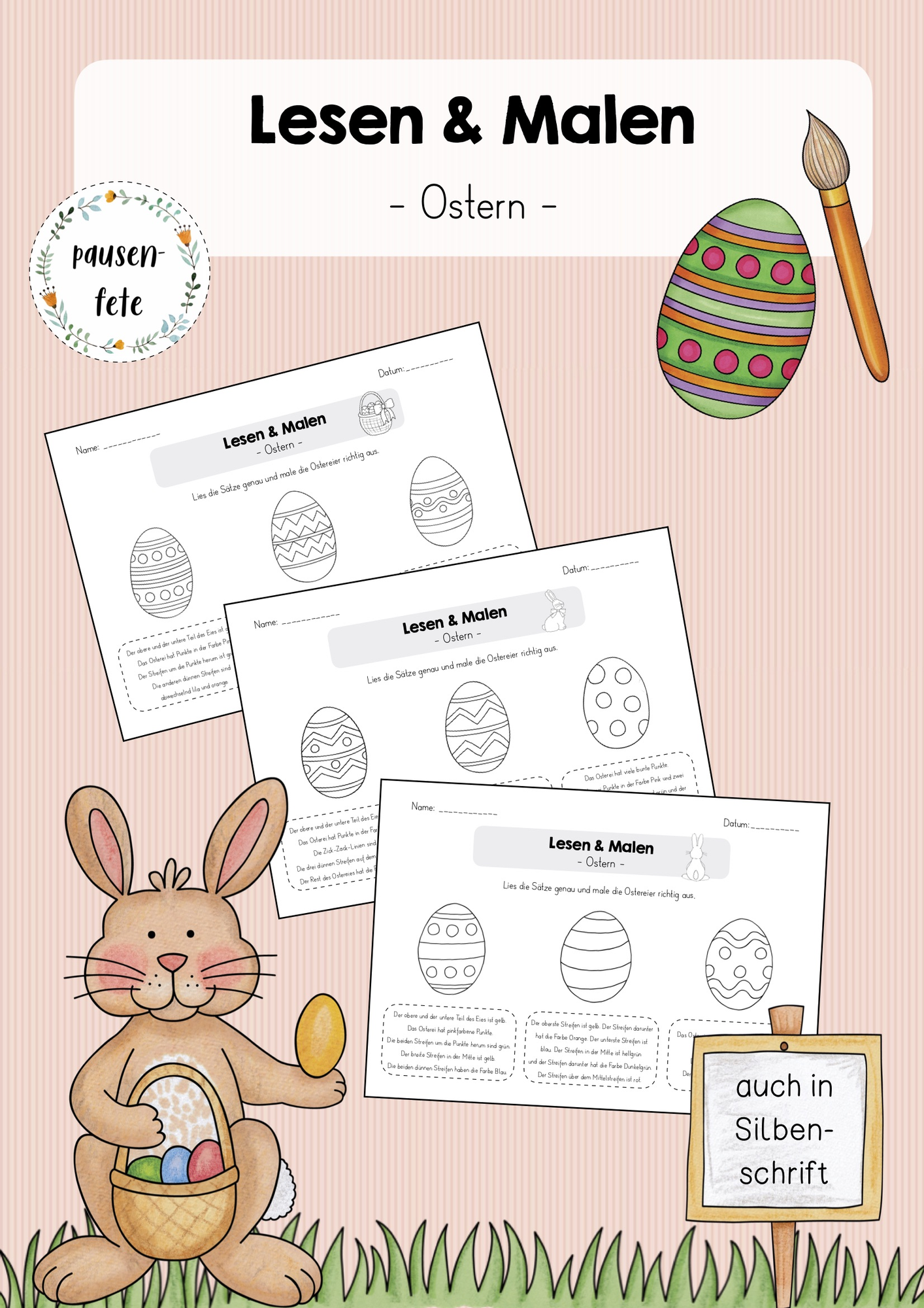 Lesen & Malen - Ostern – Unterrichtsmaterial im Fach Deutsch