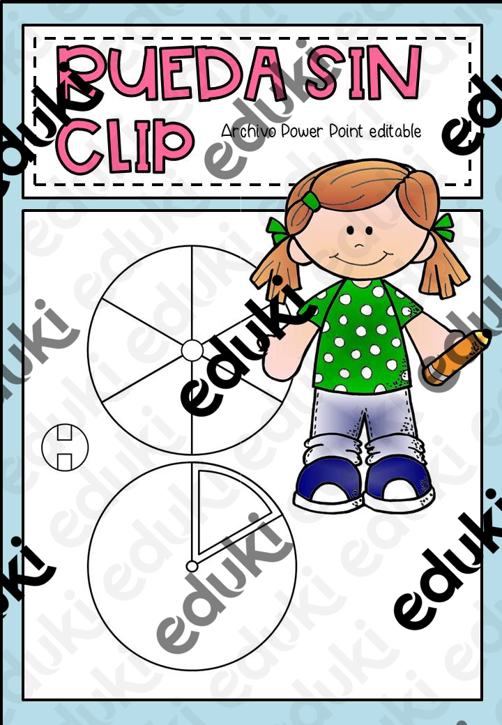 Plantilla para hacer una rueda sin clip. Formato editable - material de ...