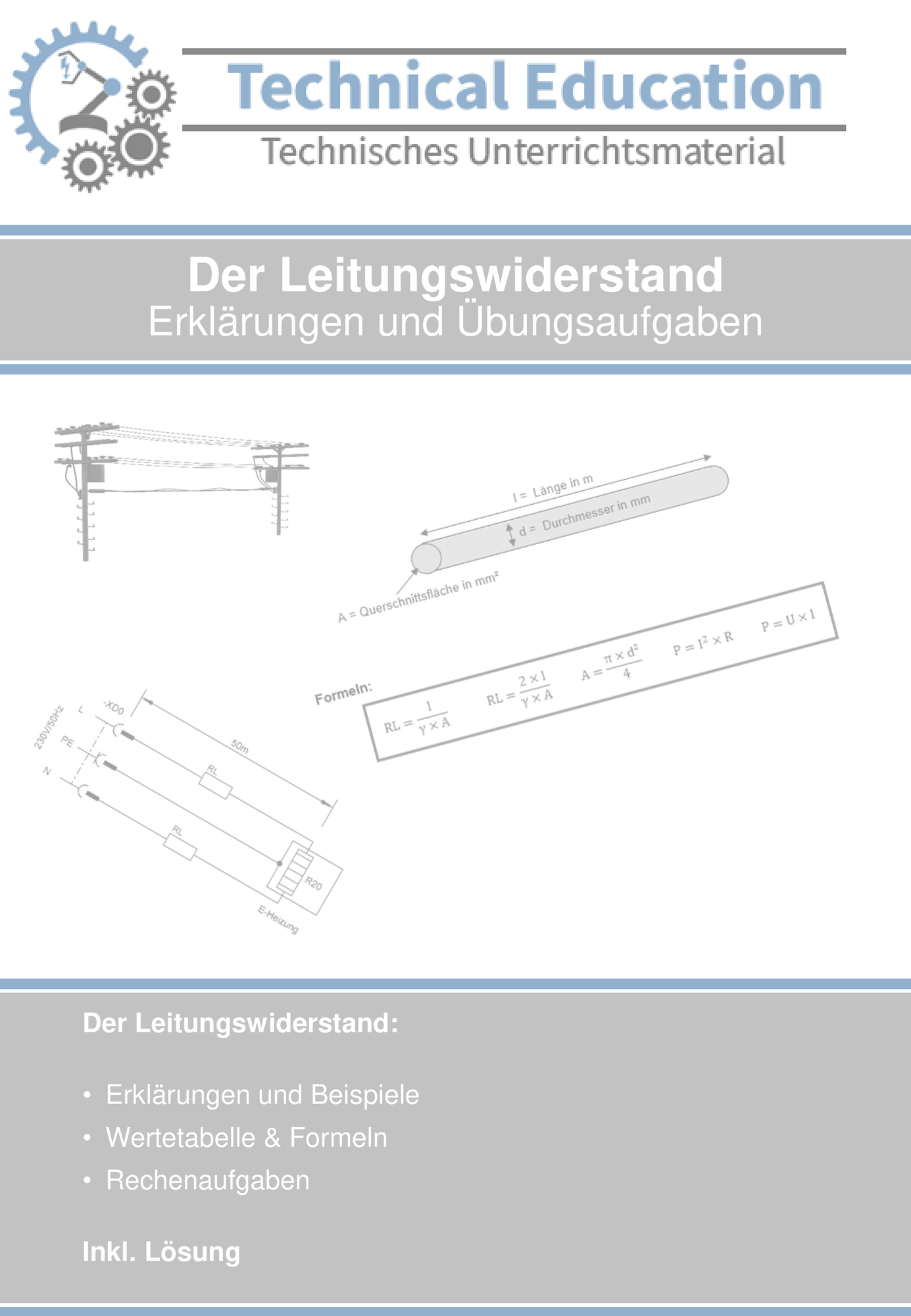 Der Leitungswiderstand: Übungsaufgaben – Unterrichtsmaterial in den ...
