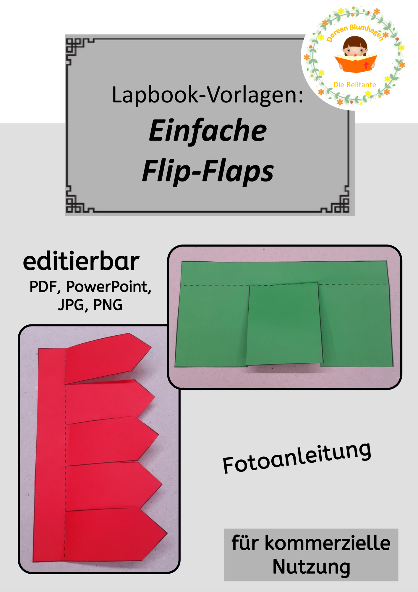Editierbare Lapbook - Vorlagen: Einfache Flip-Flaps (kommerziell ...
