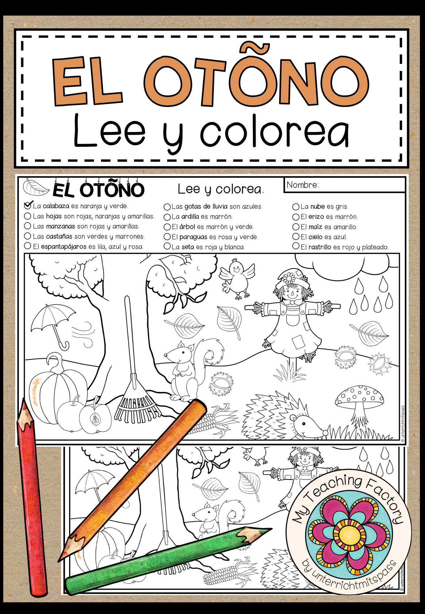 EL OTÕNO - Lee y colorea (2 niveles de diferenciación) - material ...