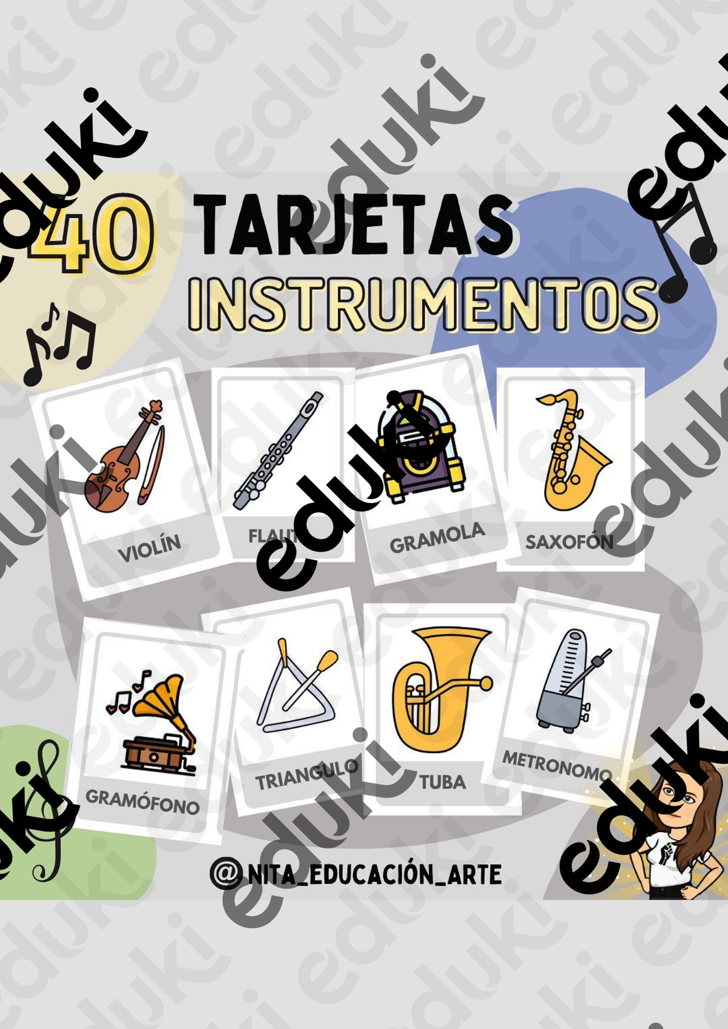 Tarjetas Instrumentos 🎷🎼🎻🎹 - material de la siguiente asignatura Música