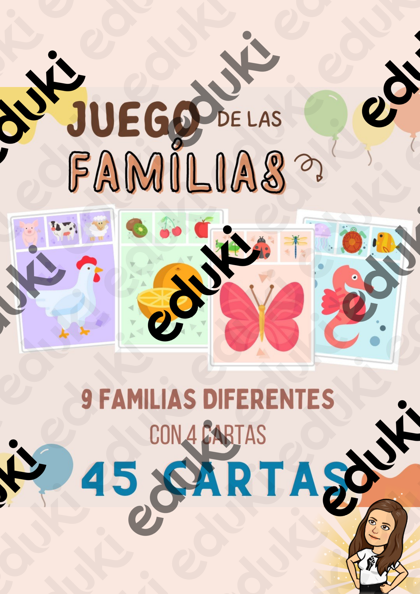 Juego Cartas las Familias 🐶🐠🐥 Associación de famílias - material de la ...
