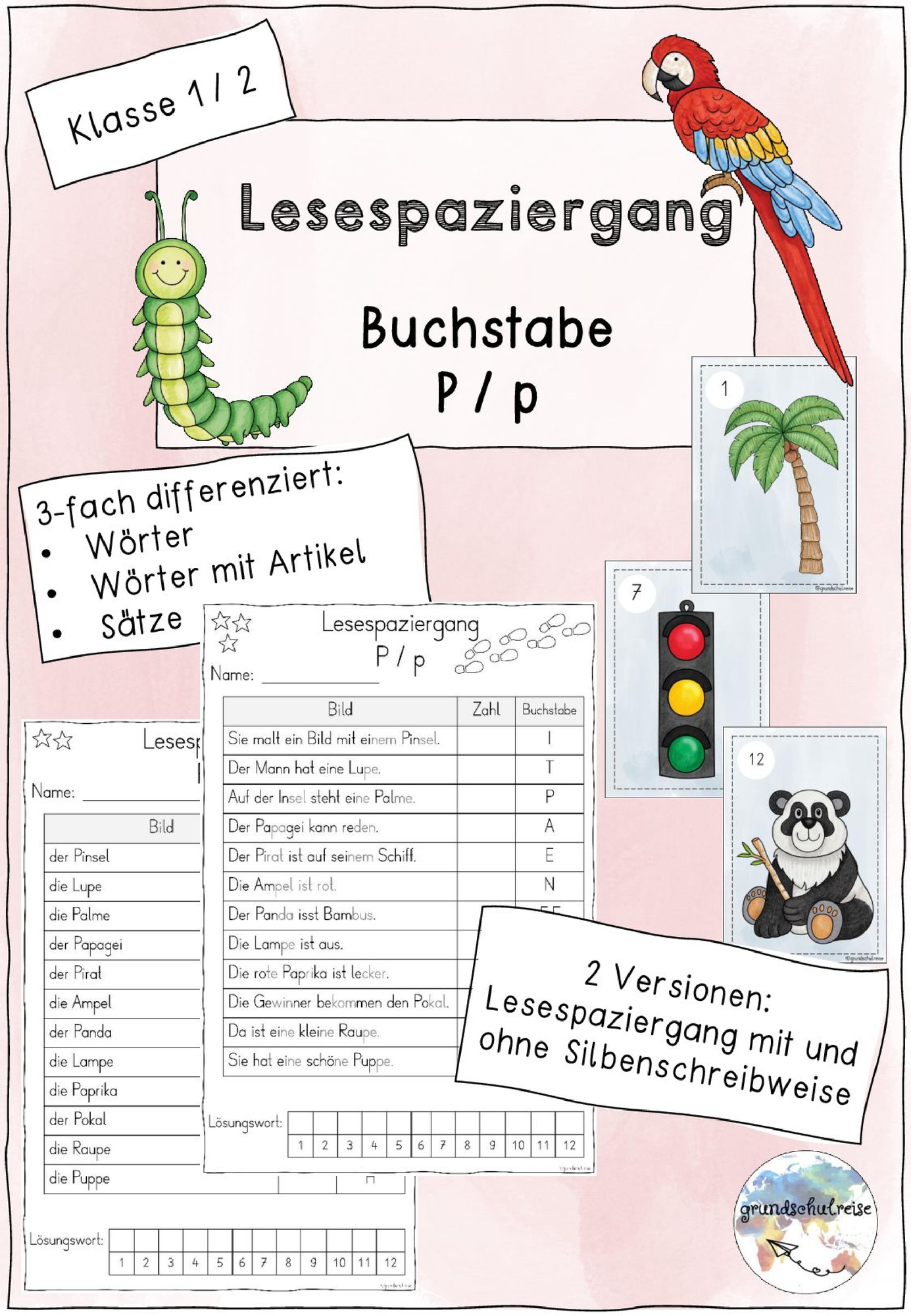 Lesespaziergang Buchstabe P/p – Unterrichtsmaterial im Fach DaZ/DaF
