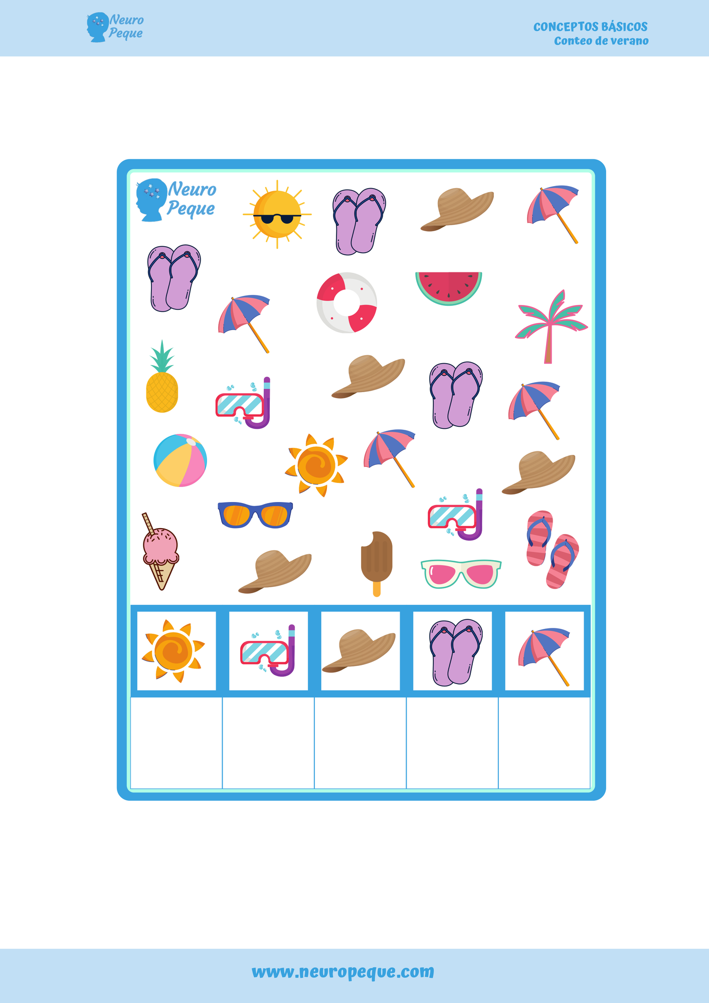 CONTEO DE VERANO - material didáctico de las asignaturas Material ...