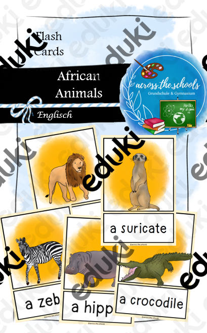 African Animals: Flash Cards – Unterrichtsmaterial im Fach Englisch