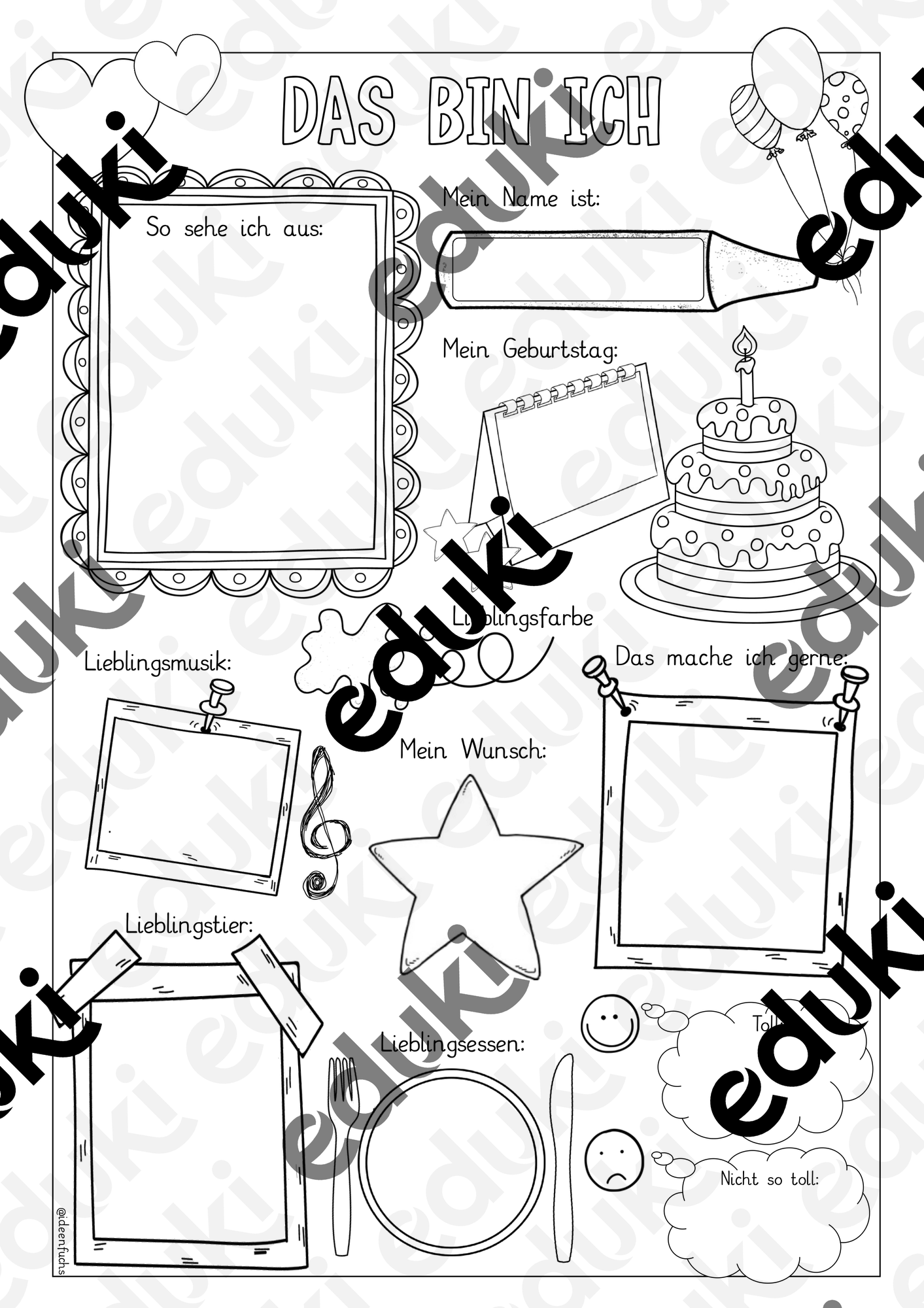 Steckbrief Das bin ich – Unterrichtsmaterial im Fach Fachübergreifendes