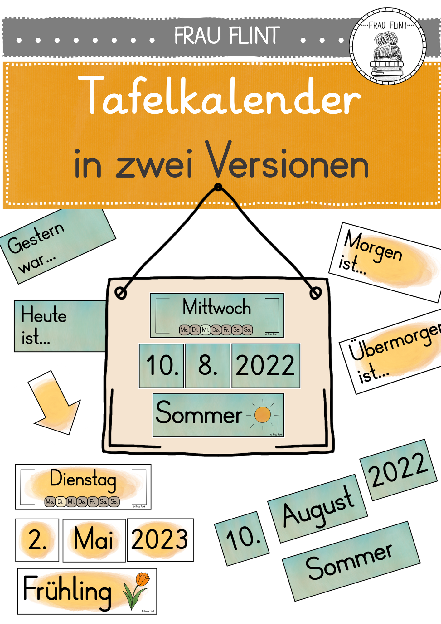 Tafelkalender in zwei Farben / Versionen (dt./öst ...