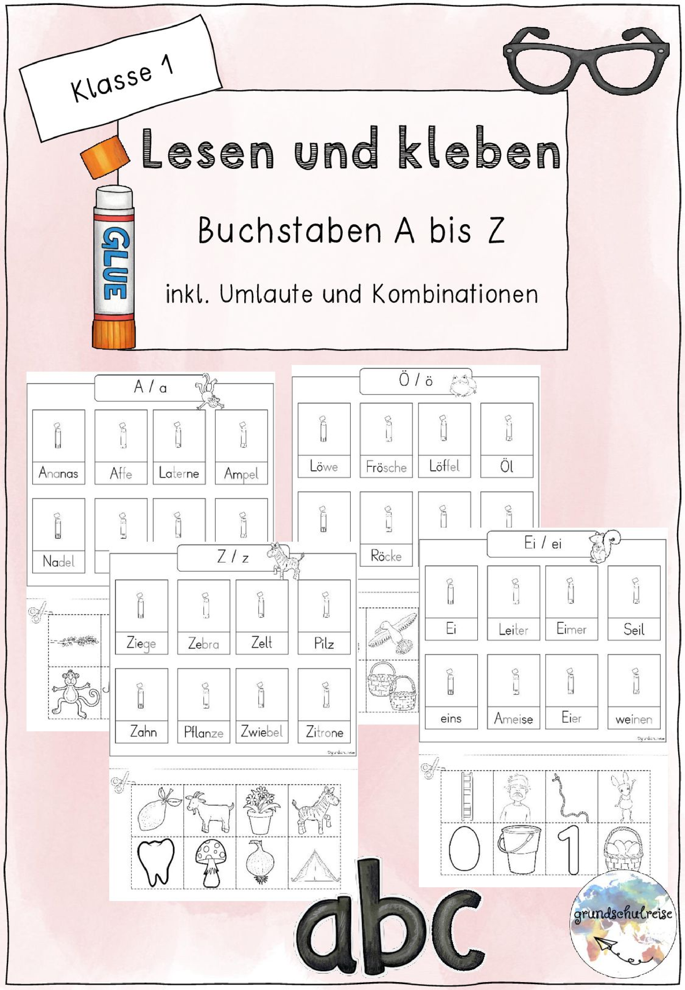 Lesen und kleben zu den Buchstaben – Unterrichtsmaterial im Fach Deutsch
