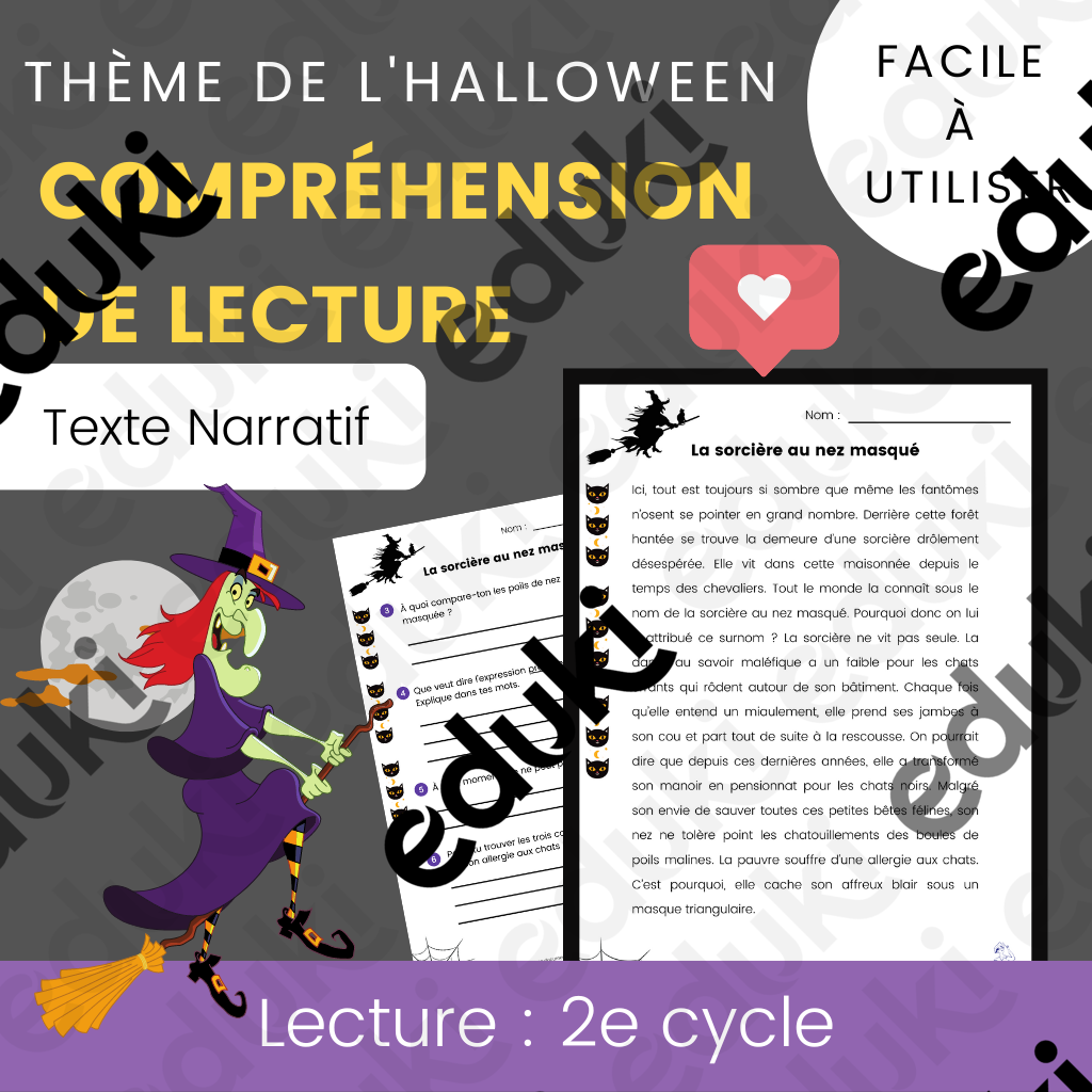 Compréhension de Lecture HALLOWEEN Texte à Imprimer - Ressource ...