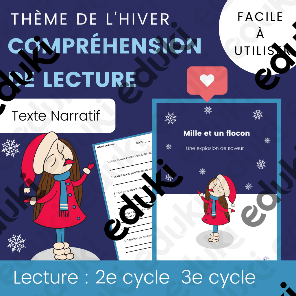 Compréhension de Lecture Hiver Neige Texte à Imprimer - Ressource ...