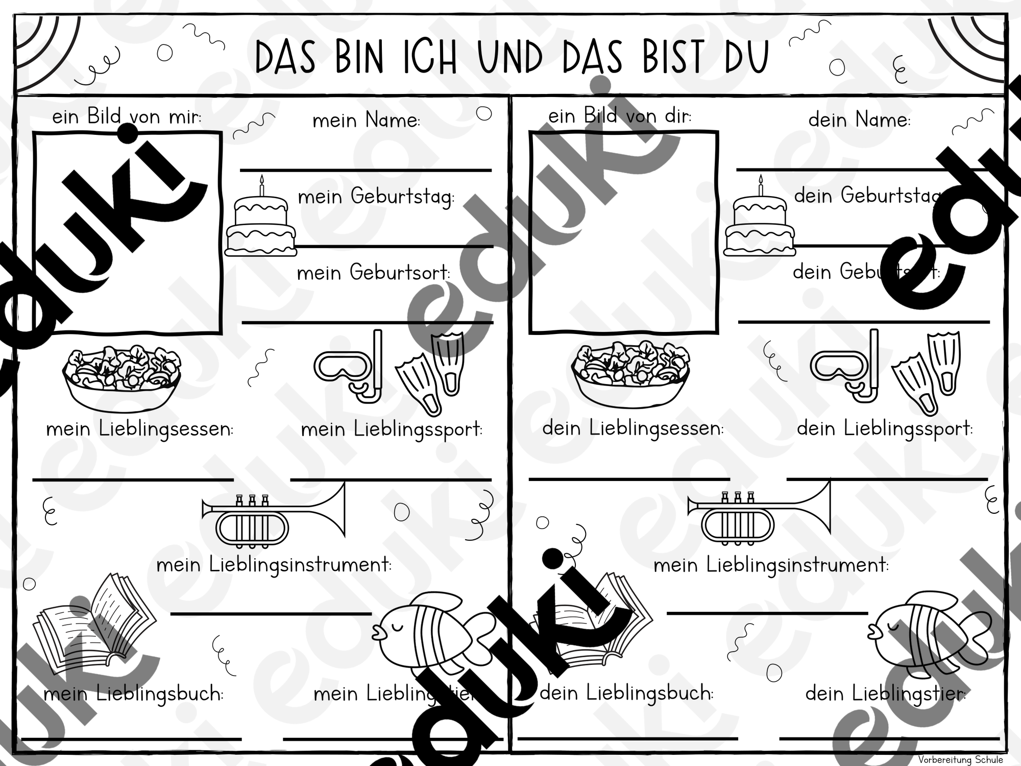 Das bin ich und das bist du - Steckbrief - Partnerarbeit ...