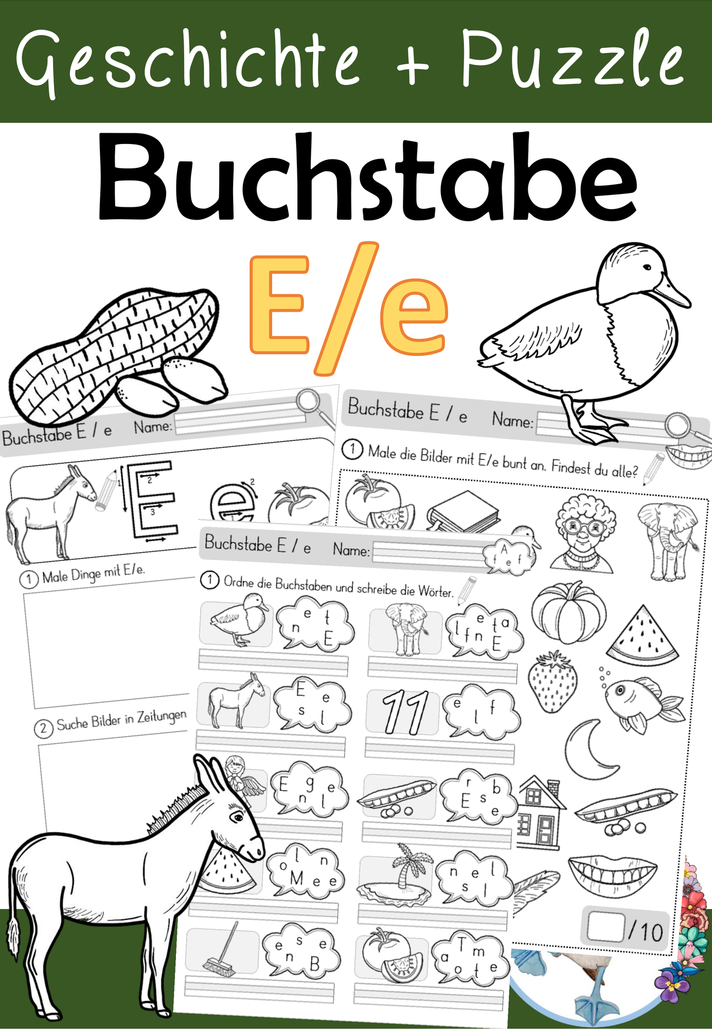 Buchstabe E / e- Einführung inklusive Geschichte - Buchstabeneinführung ...