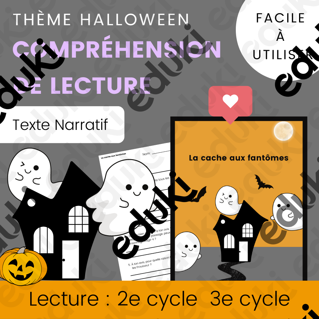 Compréhension de Lecture HALLOWEEN Texte à Imprimer - Ressource ...
