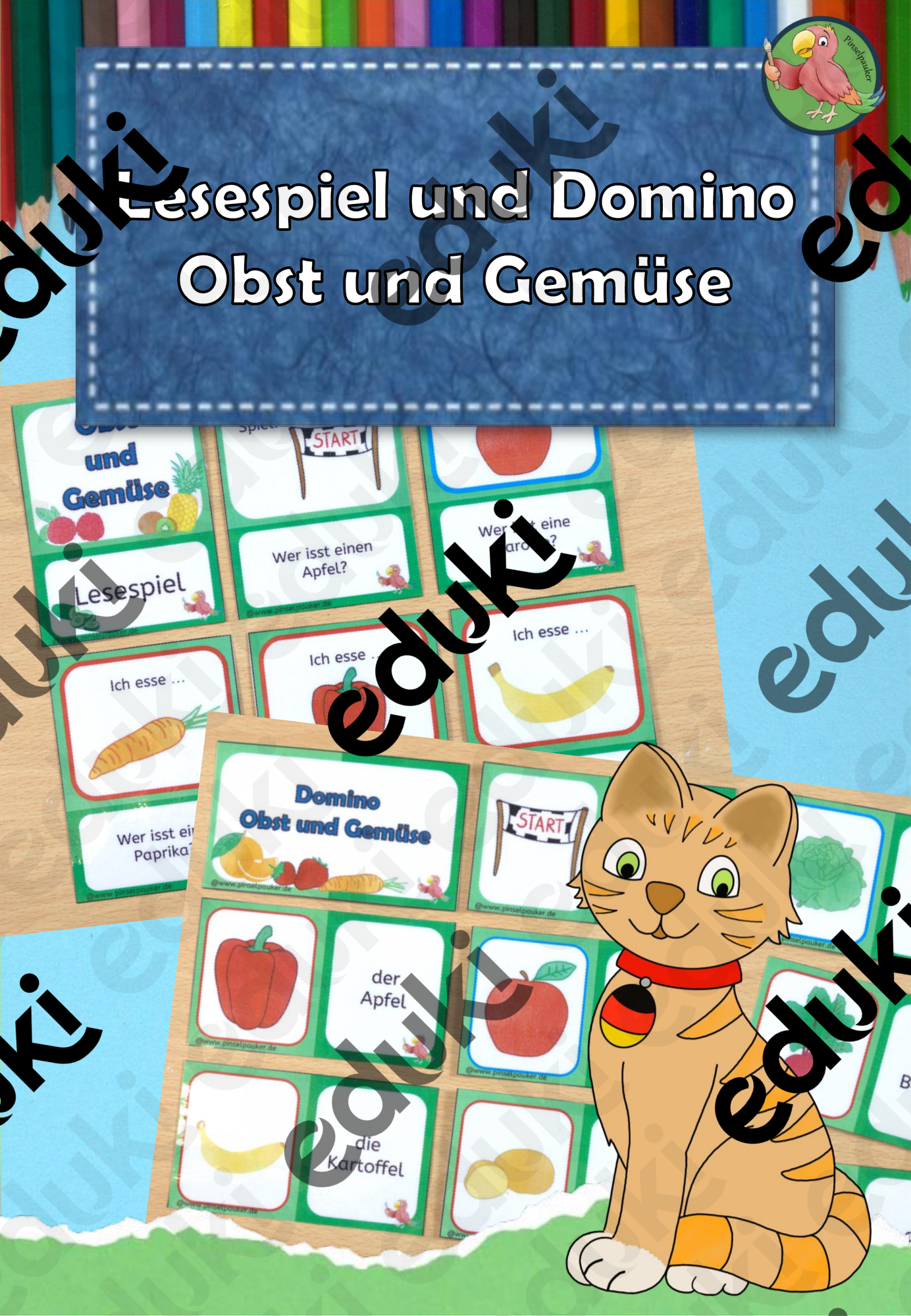 DAZ/Lesespiel und Domino Obst und Gemüse – Unterrichtsmaterial in den ...