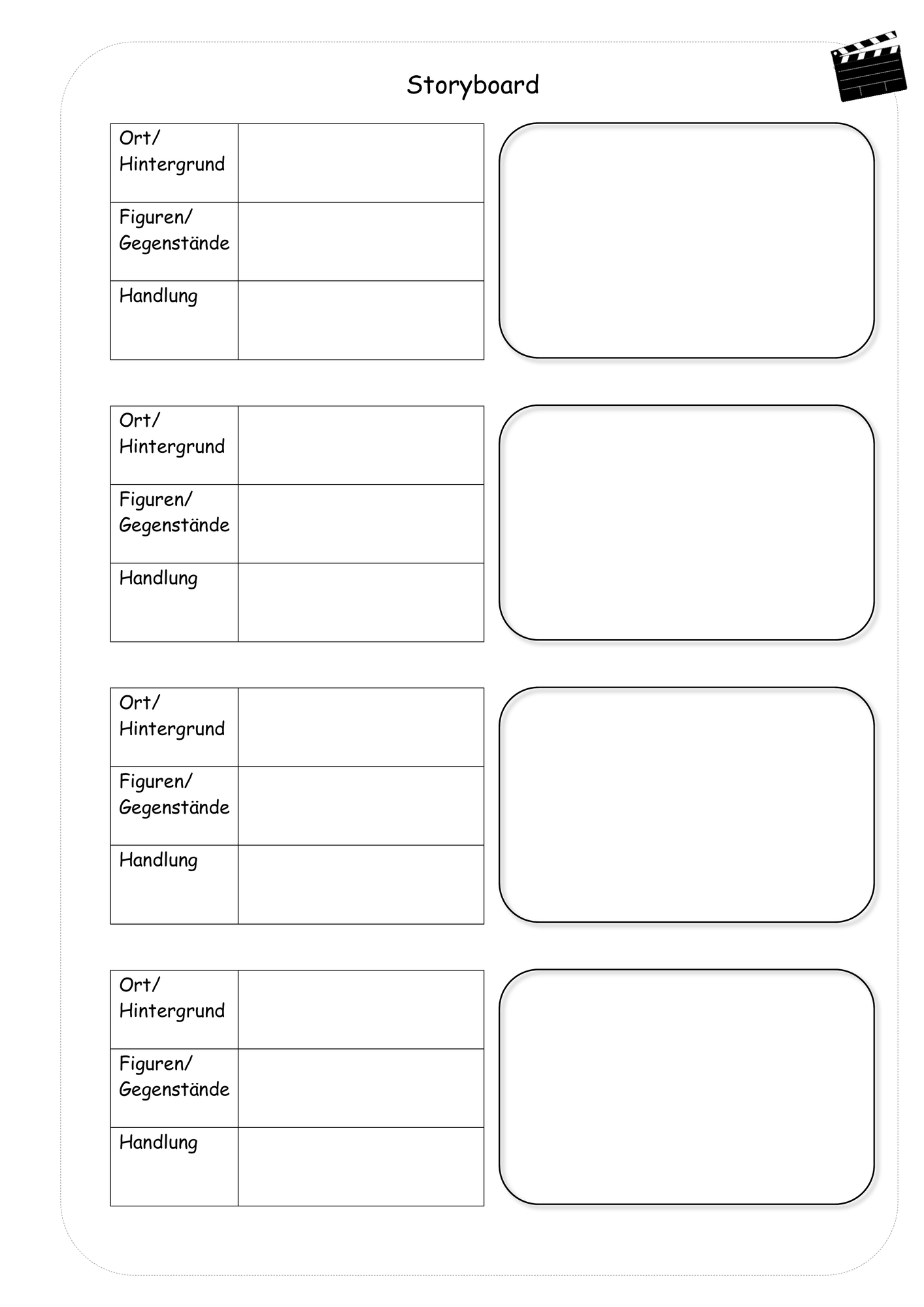 Storyboard - Stop Motion – Unterrichtsmaterial im Fach Kunst