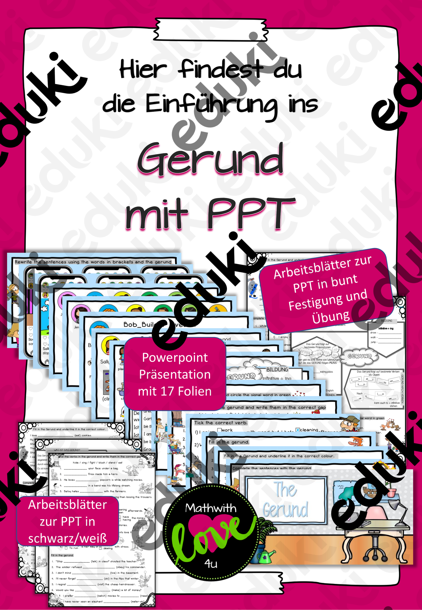 The Gerund - das Gerundium – Unterrichtsmaterial im Fach Englisch