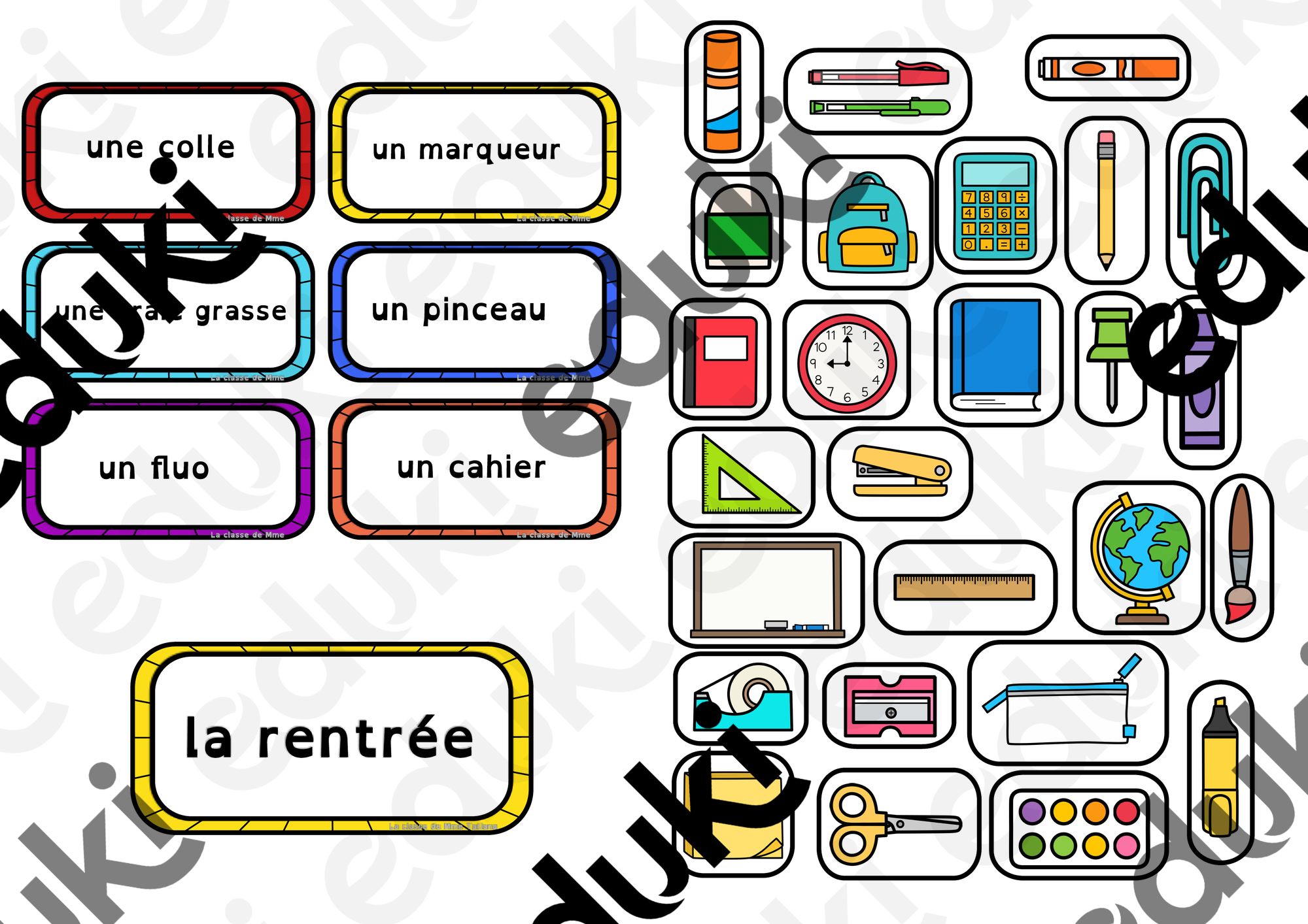 Vocabulaire de la rentrée jeux et exercices - Ressource pédagogique ...