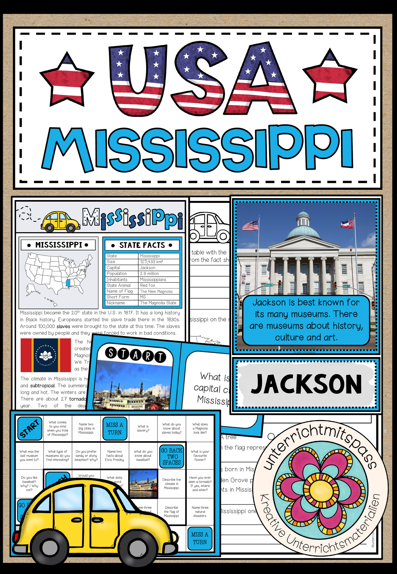 USA - Mississippi (Fact Sheets, Worksheets and Games ...