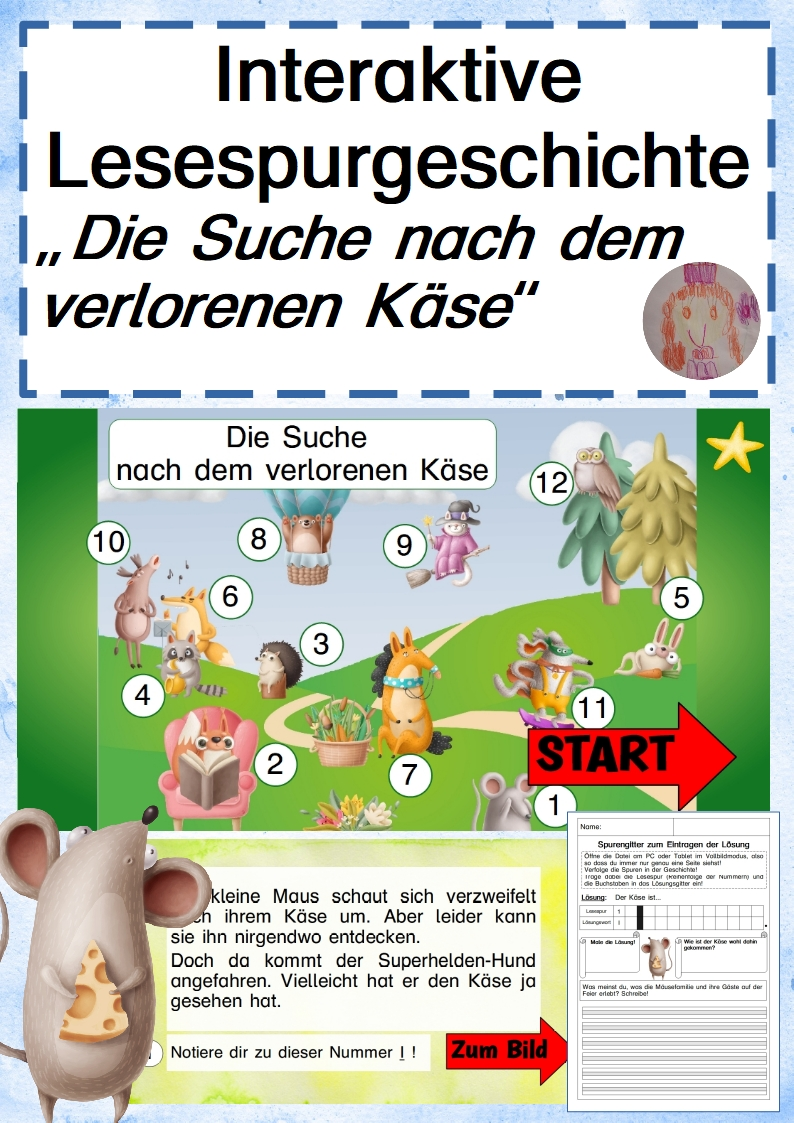 Interaktive Lesespurgeschichte: Die Suche nach dem verlorenen Käse ...