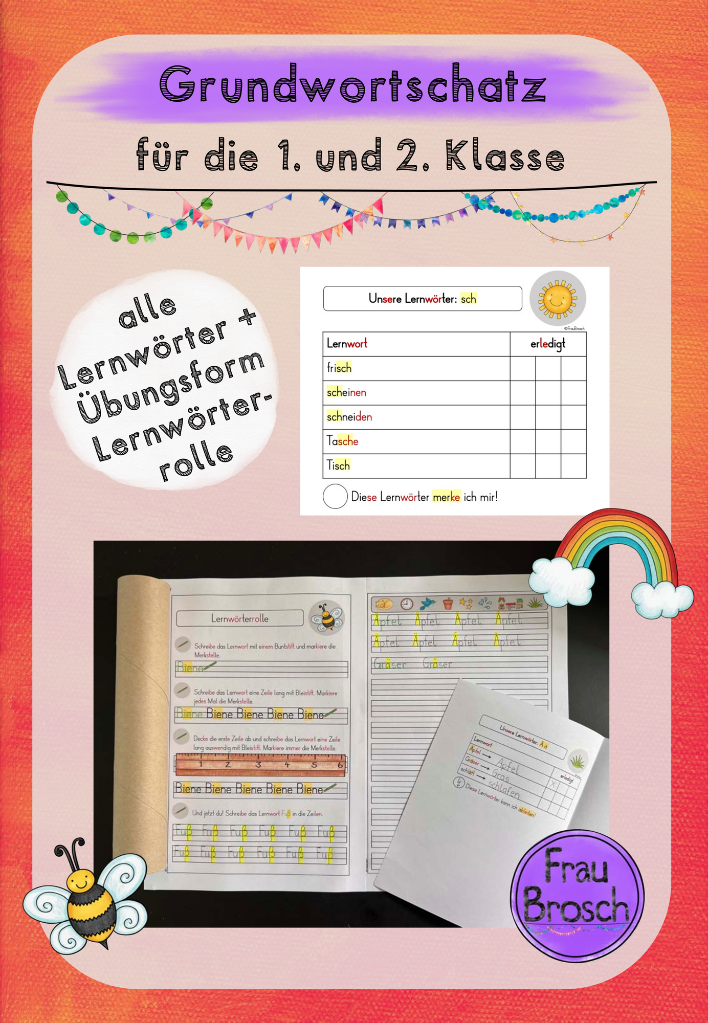 Grundwortschatz Klasse 1 und 2: Alle Lernwörter inkl. Übungform Lernwörterrolle ...