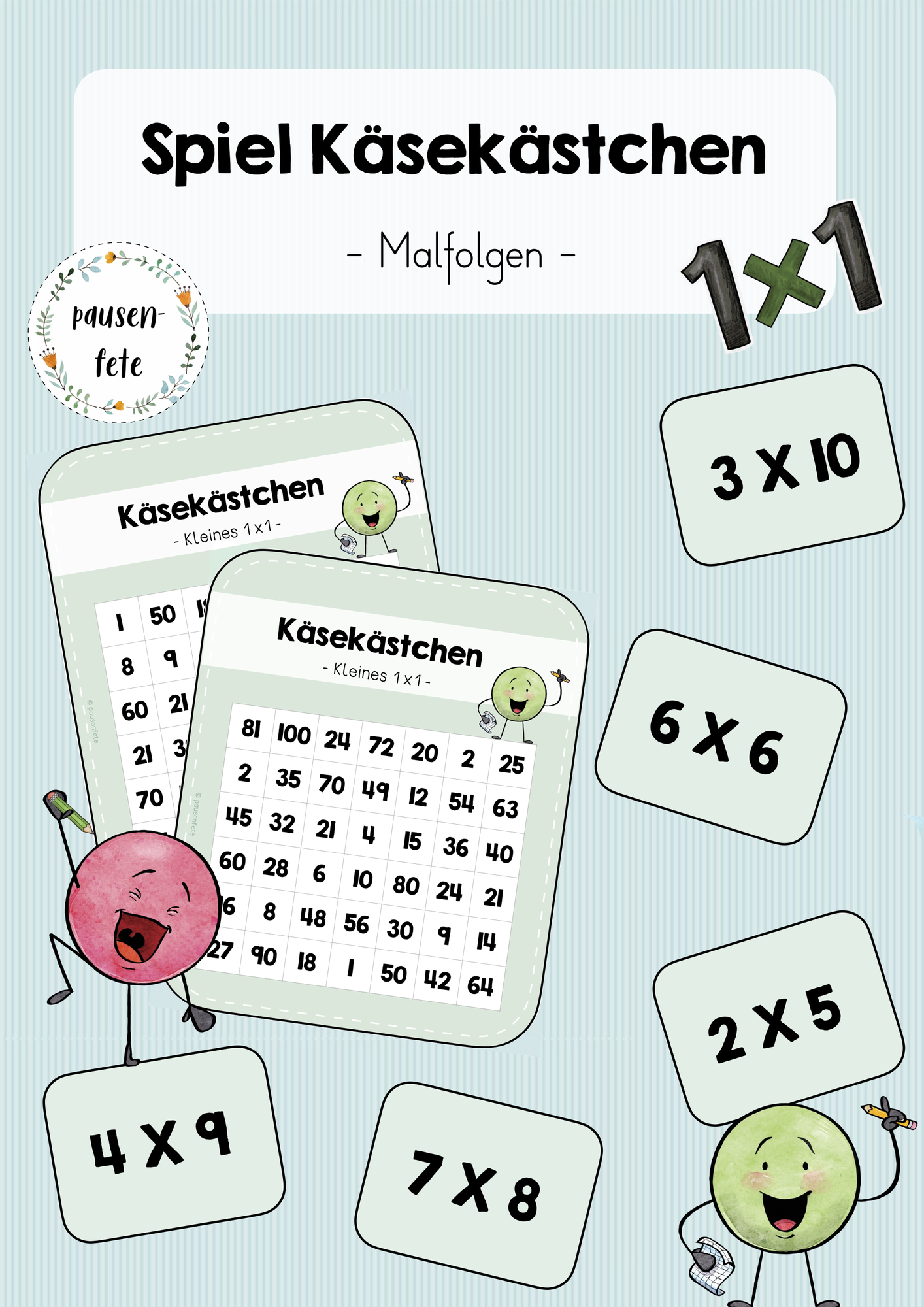 Spiel Käsekästchen - Malfolgen (Kleines 1x1) – Unterrichtsmaterial im ...
