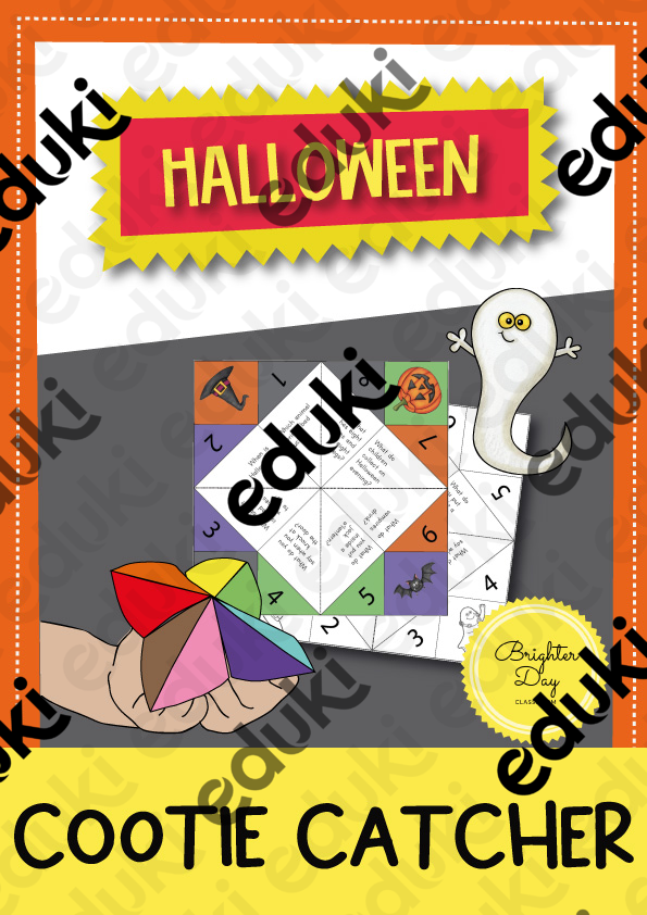 Halloween Cootie Catcher; comecocos de papel (Inglés) - material de la ...