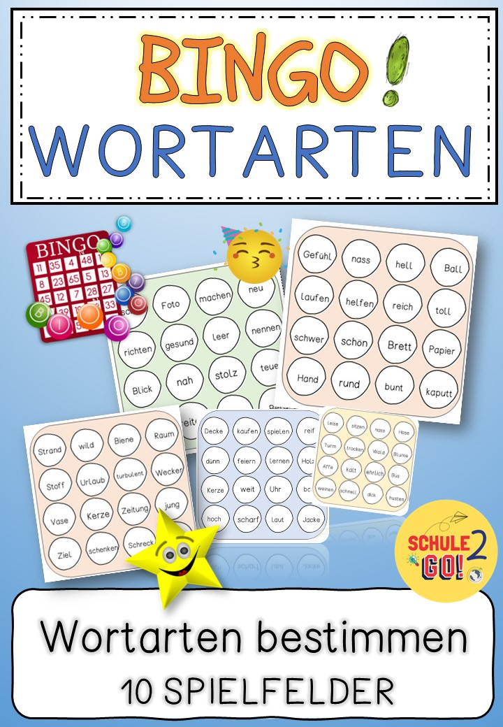 Wortarten Bingo / Wortarten bestimmen / Deutsch / Freiarbeit ...