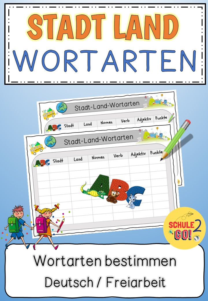 Stadt Land Wortarten / Wortarten bestimmen – Unterrichtsmaterial in den ...