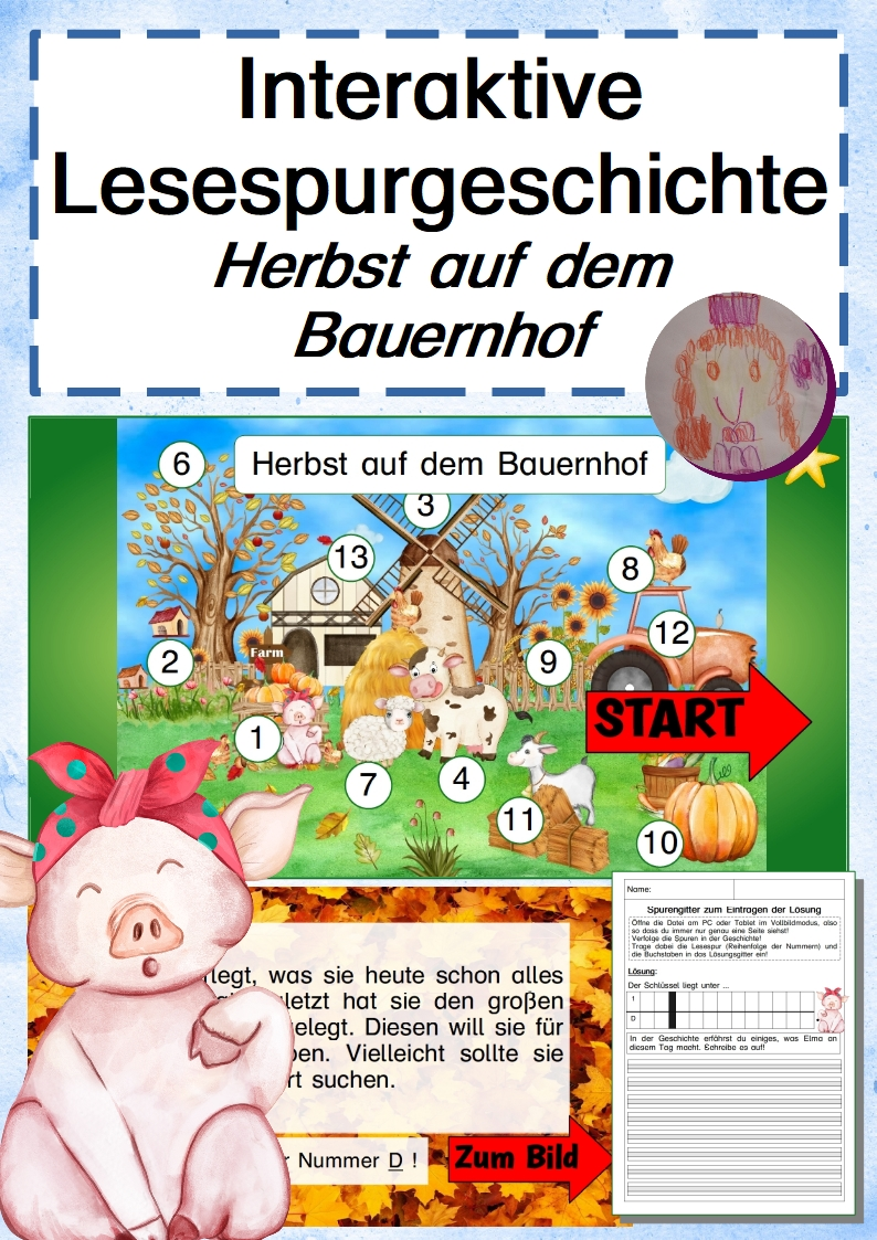 Interaktive Lesespurgeschichte: Herbst auf dem Bauernhof ...