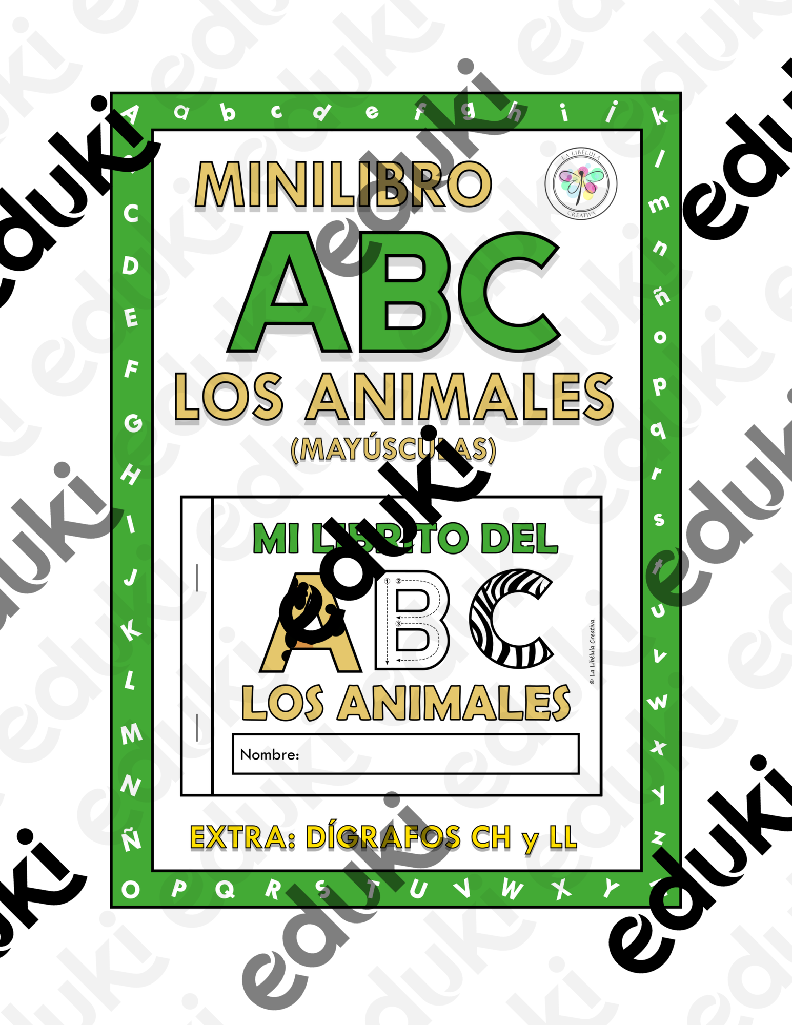 ABECEDARIO MINI LIBRO ANIMALES MAYUSCULAS COLOREAR TRAZAR - material de ...