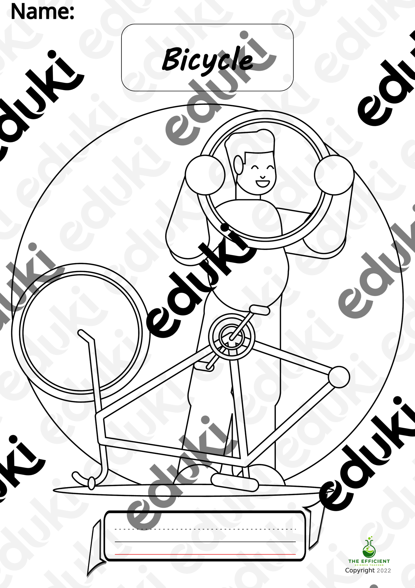 Bicycle - Writing Practice/Colouring Page Vehicles ...