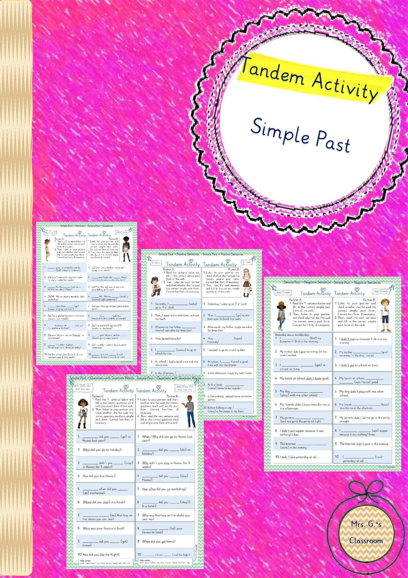 Tandem Activity - Simple Past – Unterrichtsmaterial im Fach Englisch