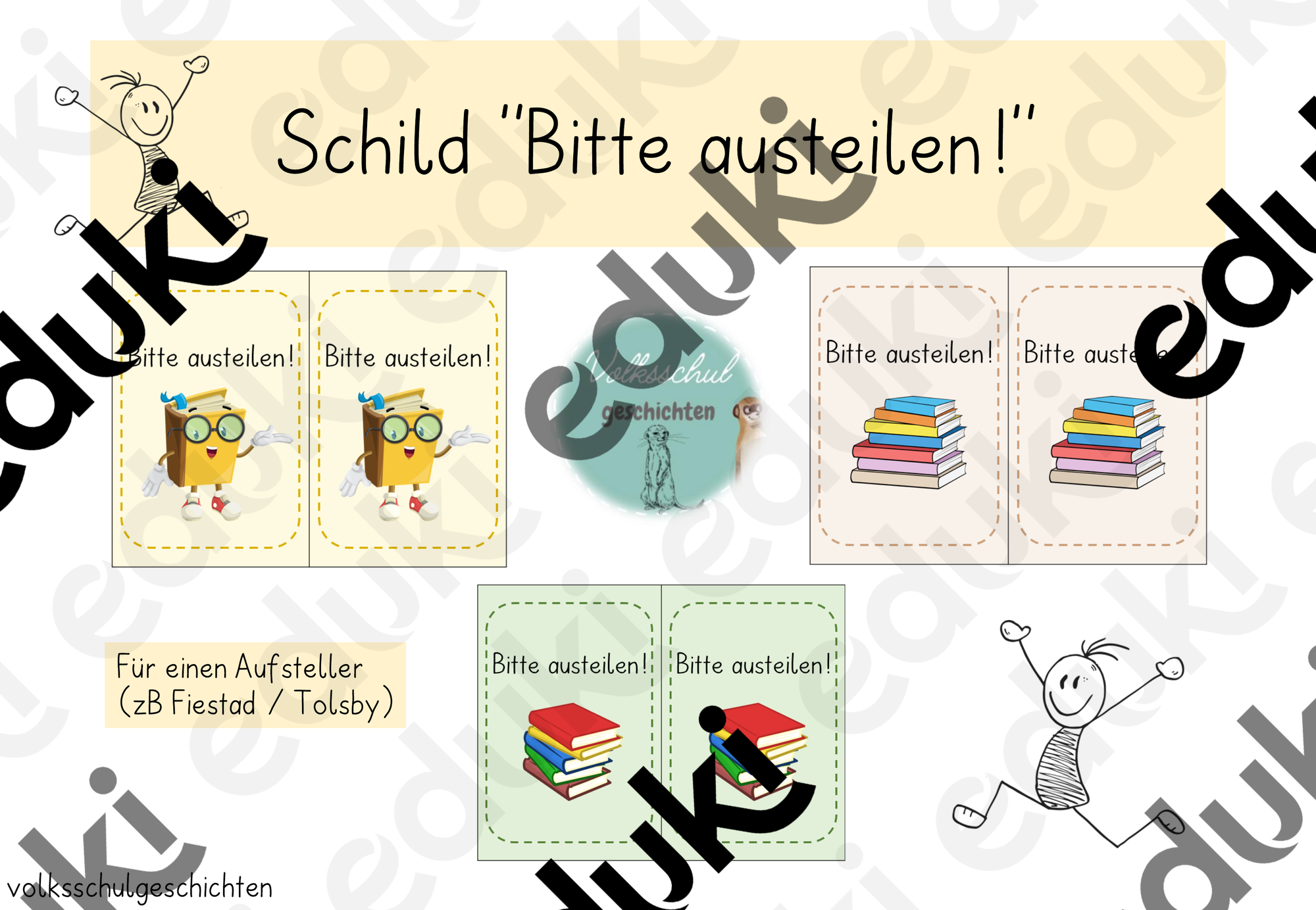 Aufsteller/Schild "Bitte austeilen" – Unterrichtsmaterial im Fach ...