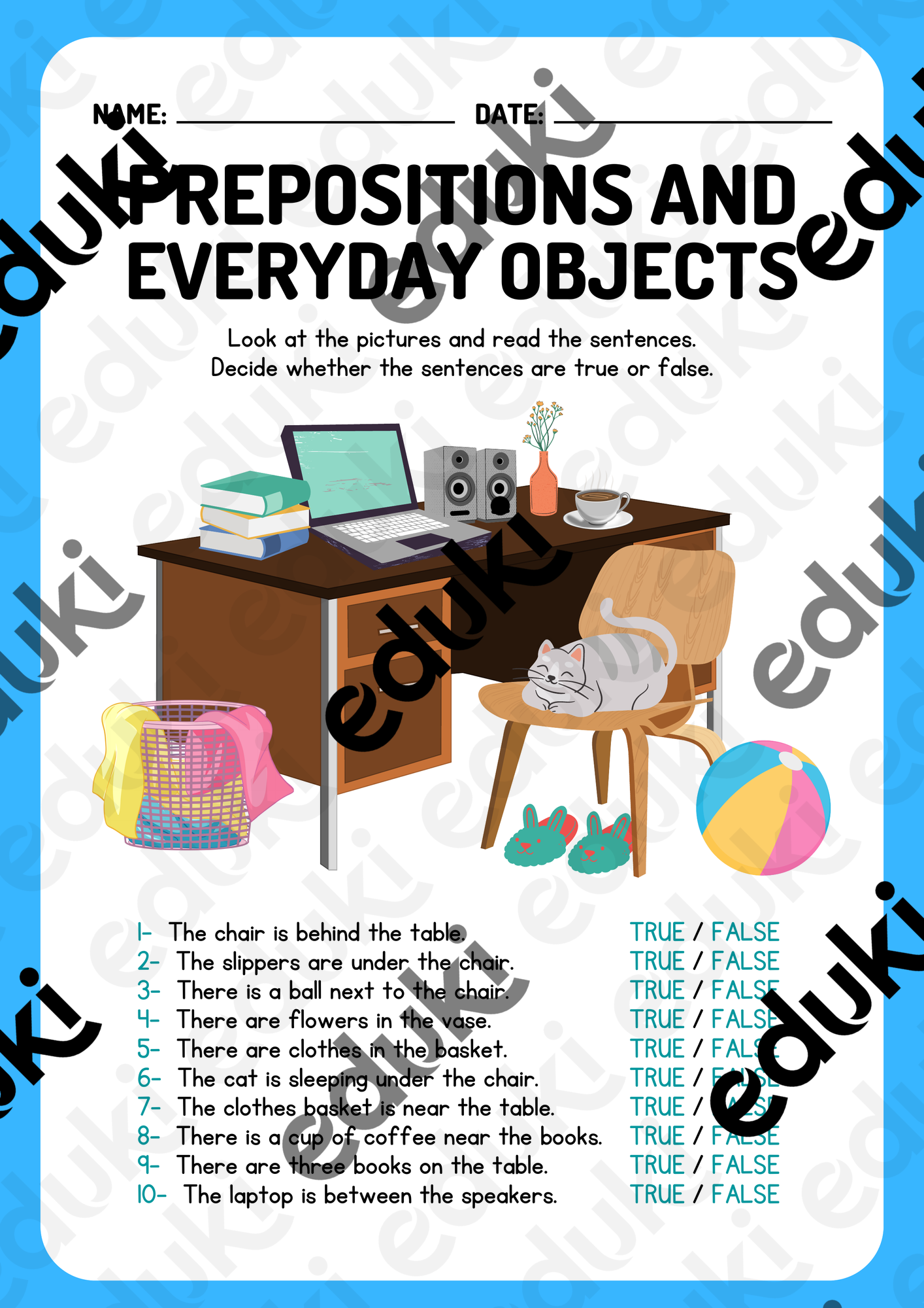 Prepositions and everyday objects – Unterrichtsmaterial im Fach Englisch