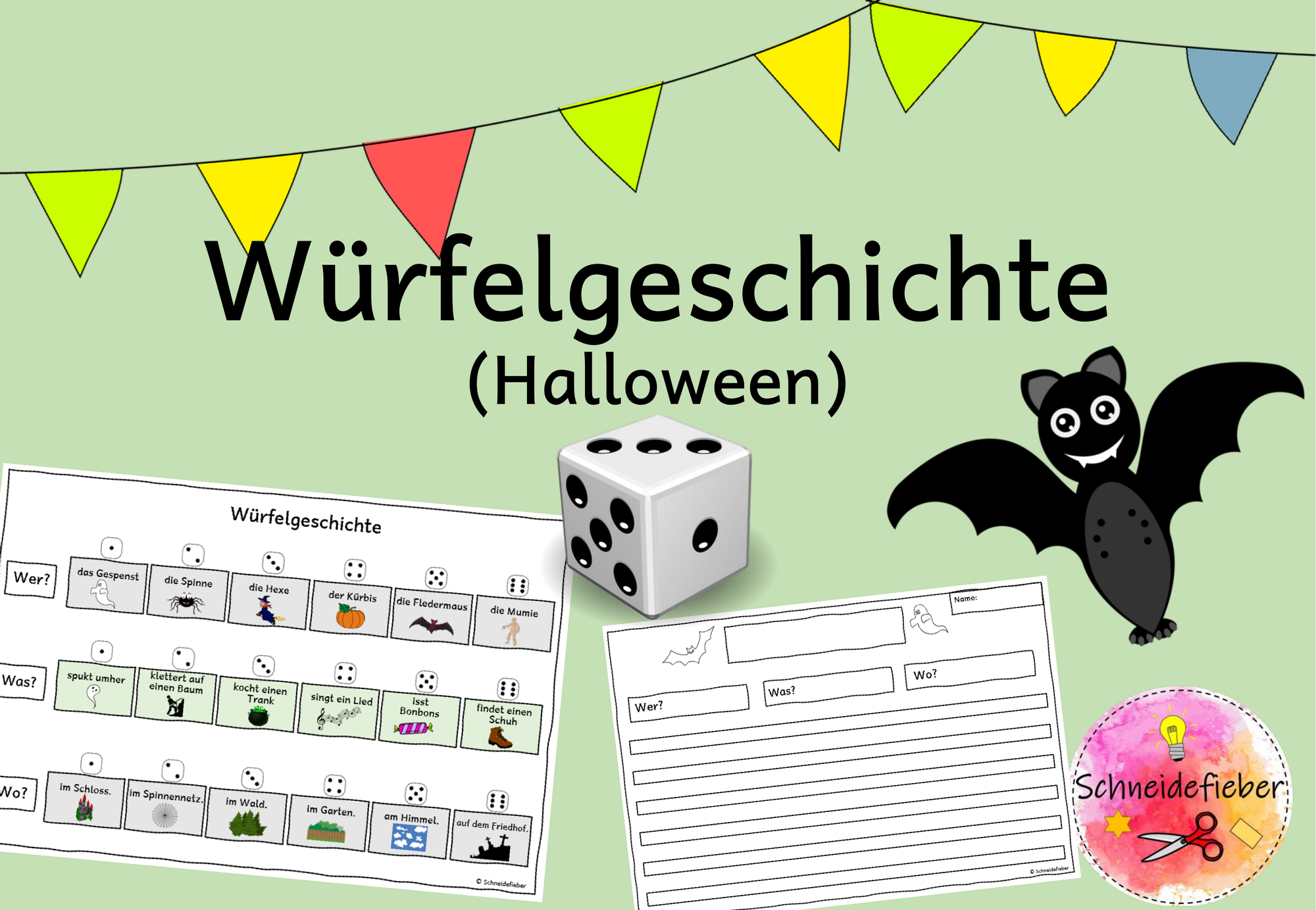 Würfelgeschichte, Halloween, Schreibanlass, Geschichte, Schreiben ...